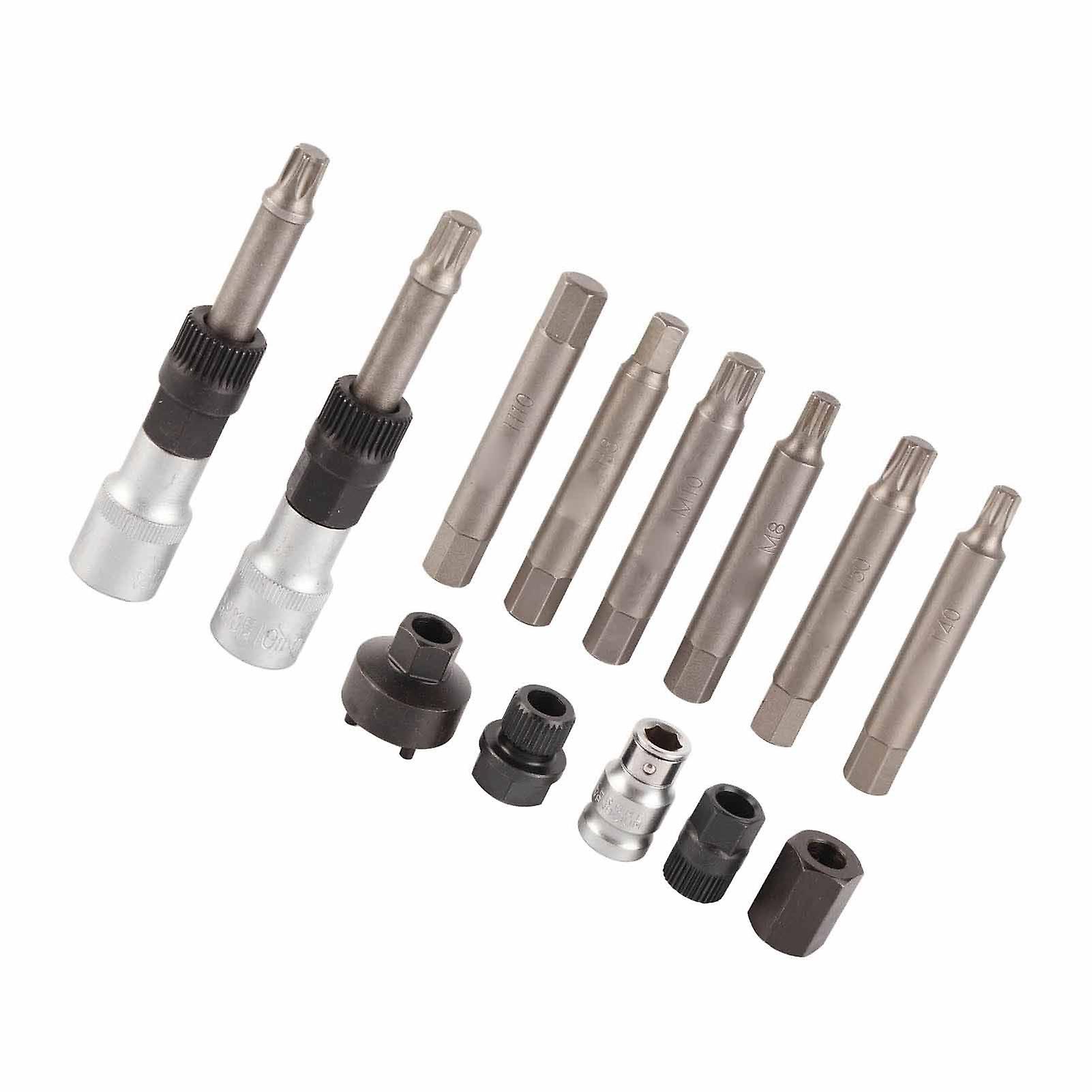 13 Pcs Alternator Pulley Tool Kit Freewheel Removal Decoupling Puller ...