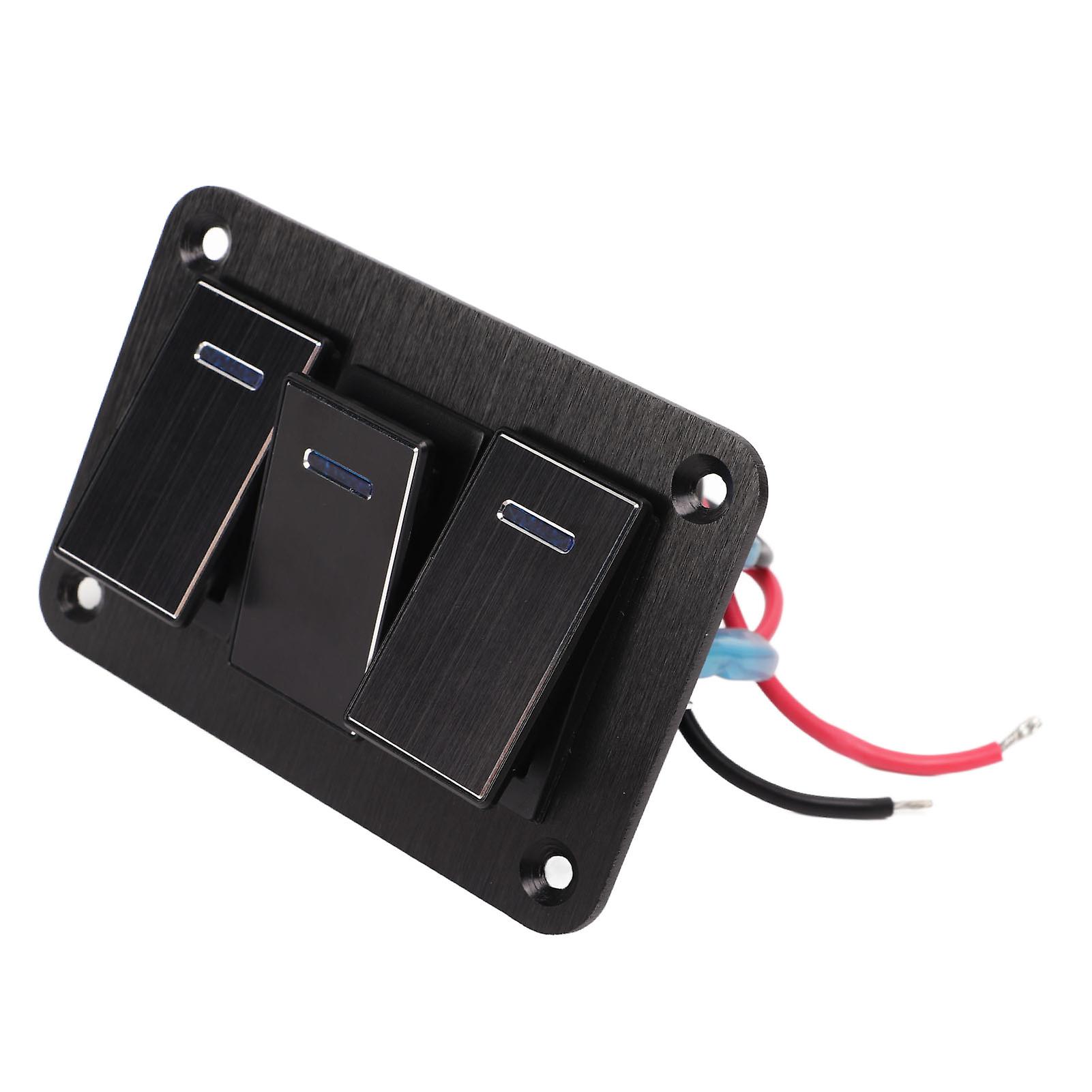 Toggle Switch Panel,3 Gang Rocker Switch Marine Rocker Switch Panel ...