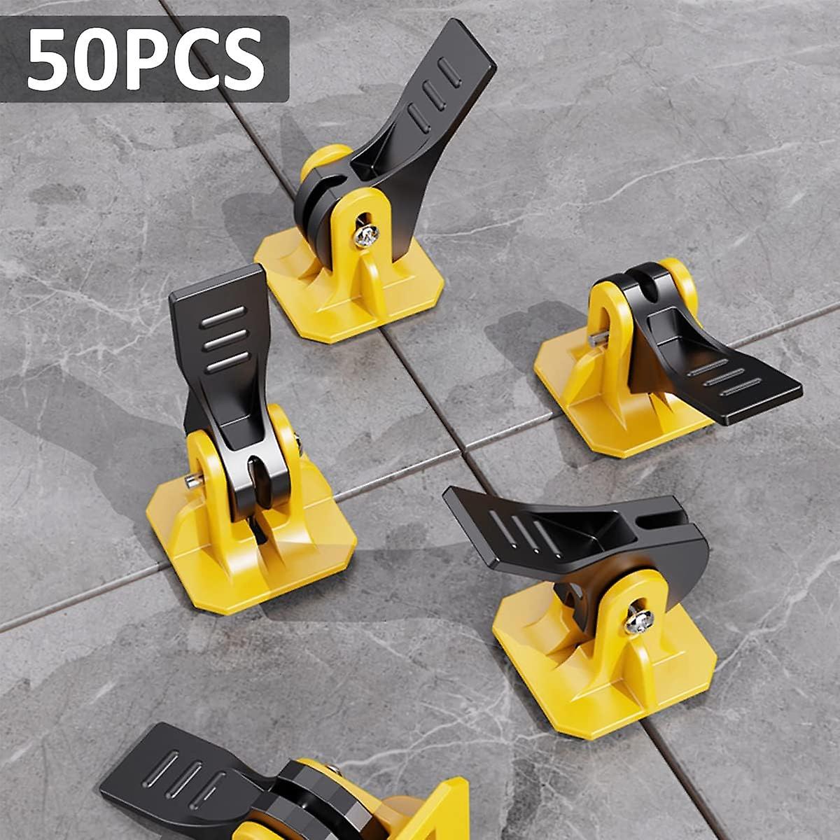 50 Pcs Tile Leveling System Kit, Tile Leveler Adjuster Reusable Tile ...
