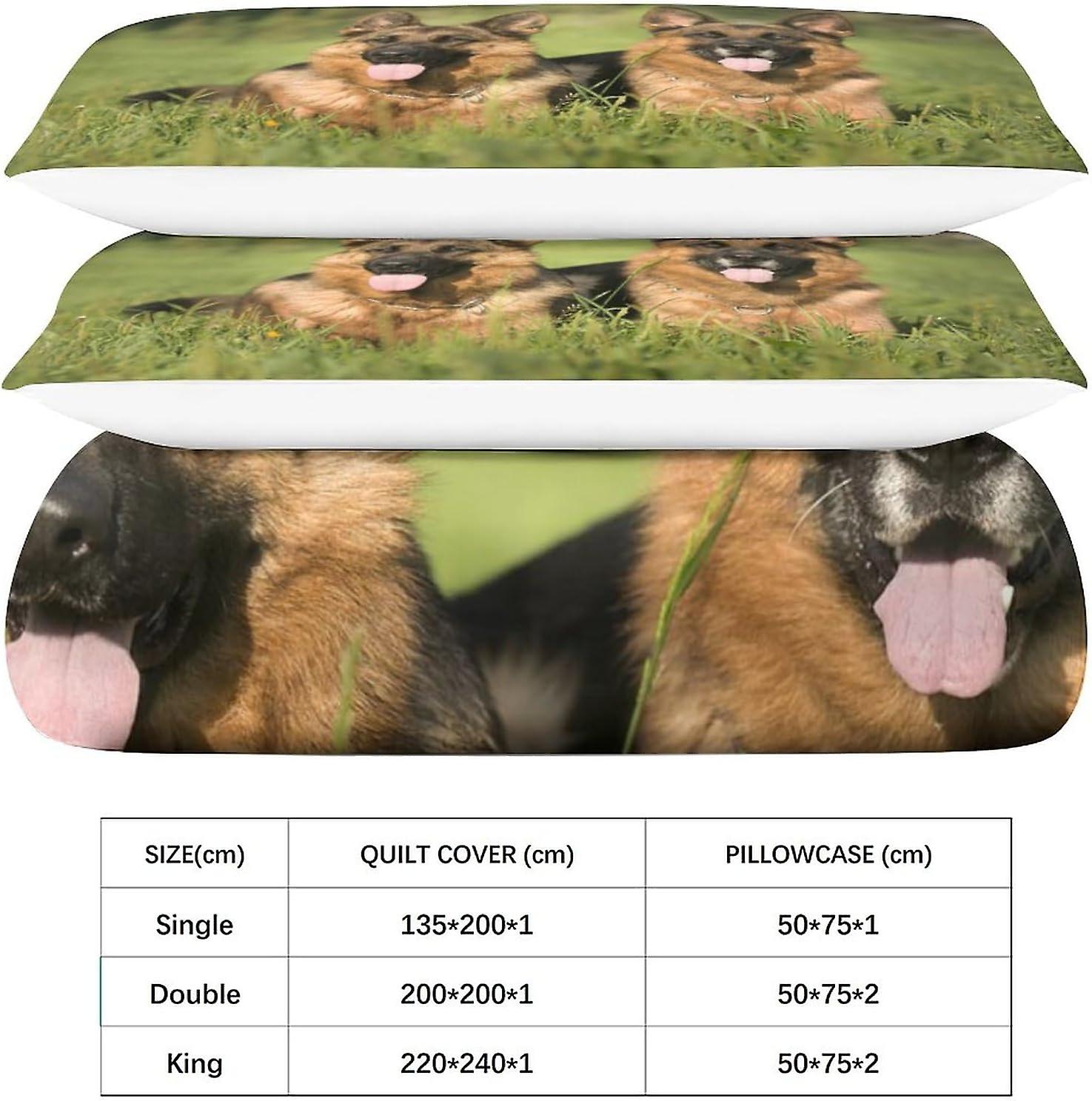 Entemah German Shepherd Dog Duvet Cover with Pillowcases 3D Printed ...