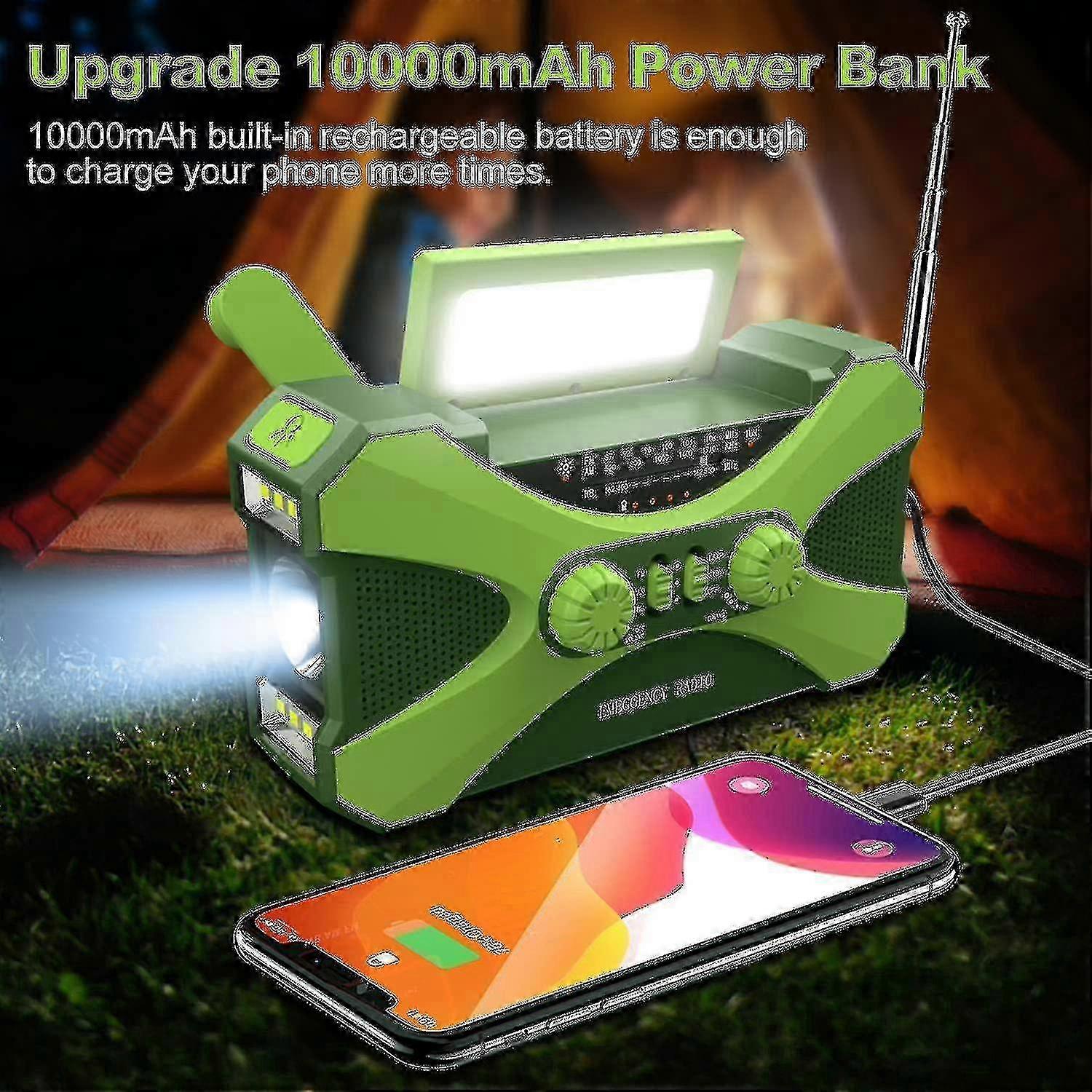 10000mah Emergency Radio, Solar Hand Crank Radio, Portable Am/fm/noaa ...