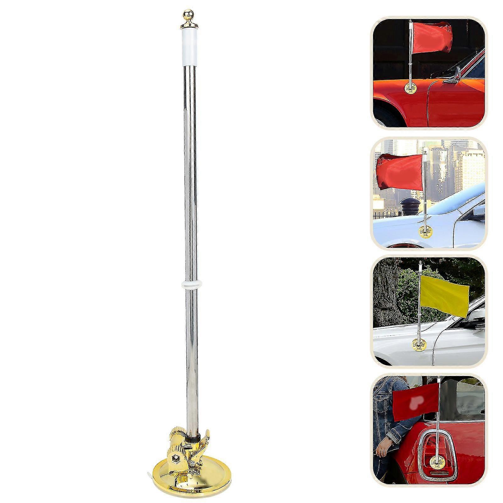 Car Signs Metal Flag Pole Holder Car Flagpole Stand Flag Pole Suction ...