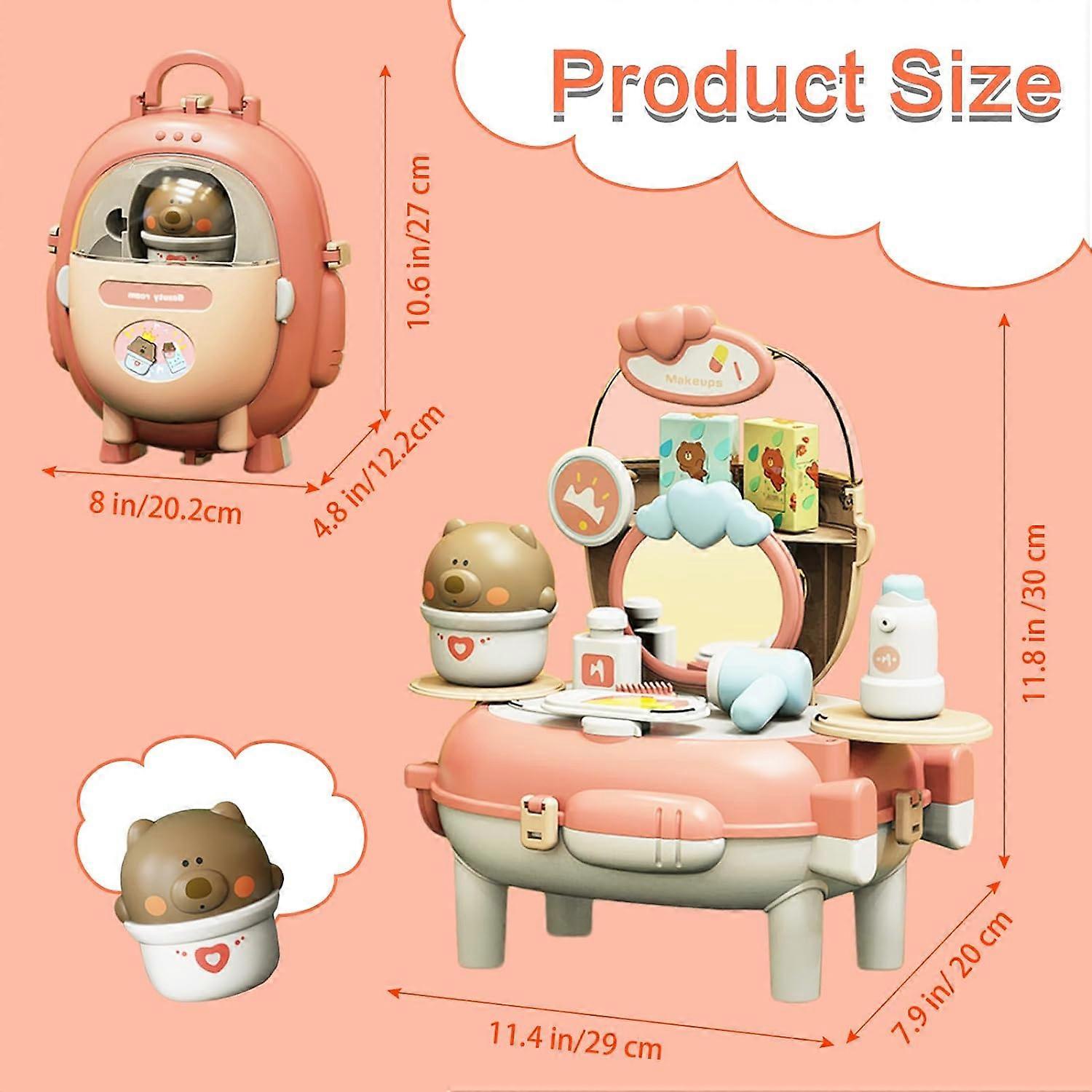 Dressing Table Toys for Children, Kids 2 in 1 Makeup Backpack, Pretend ...