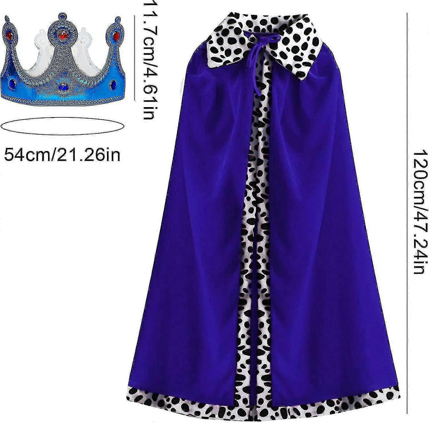 Adults King Queen Costume King Robe Queen Robe With Crown Royal Velvet ...