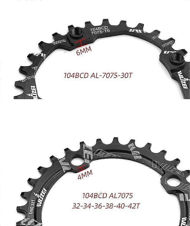 (one Piece) 104bcd Chainring 44t46t48t50t52t Disc Mountain Bike Single ...
