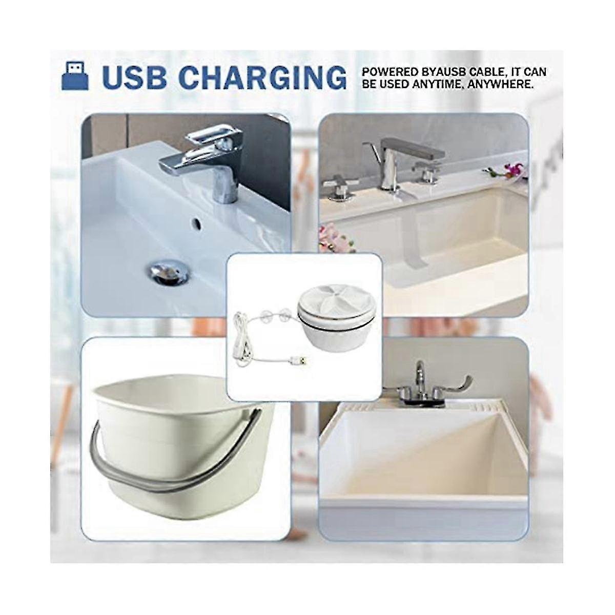 Mini Portable Spin Abs Washing Machine Usb Turbo Washer , Business ...