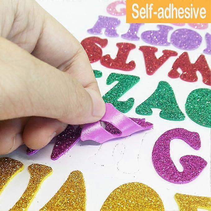 5 Sheets Colorful Glittery Foam Self Adhesive Letters Stickers,Foam ...