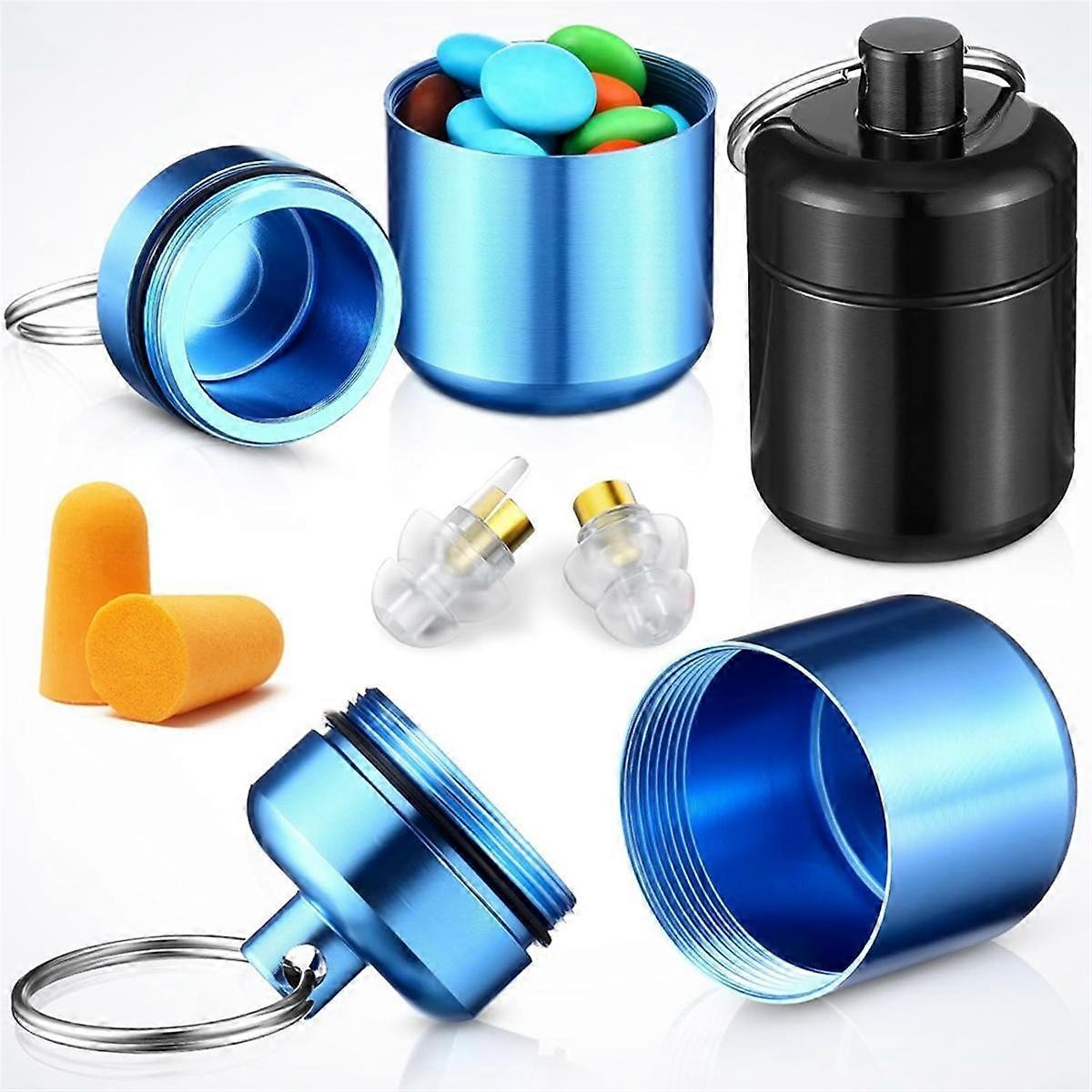 4 Pack Ear Plug Carrying Case Keychain, Portable Keychain Pill Holder ...