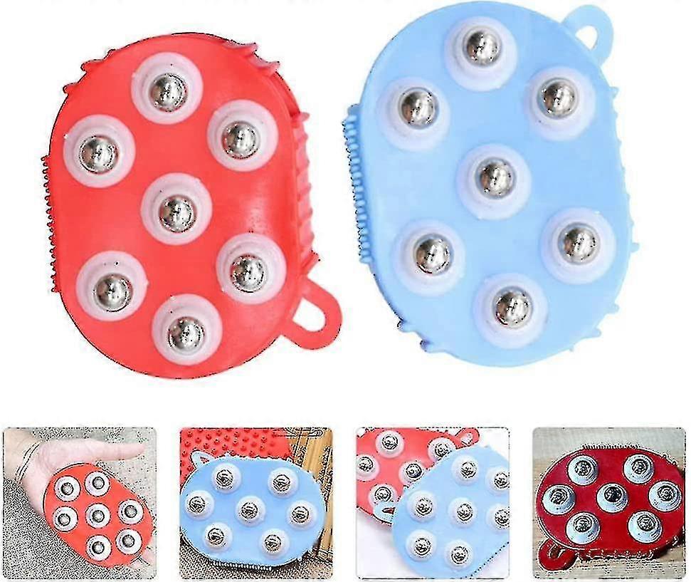Pt Massager Palm Shaped Hand Massage Manual 360 Degree Roller Metal 3080
