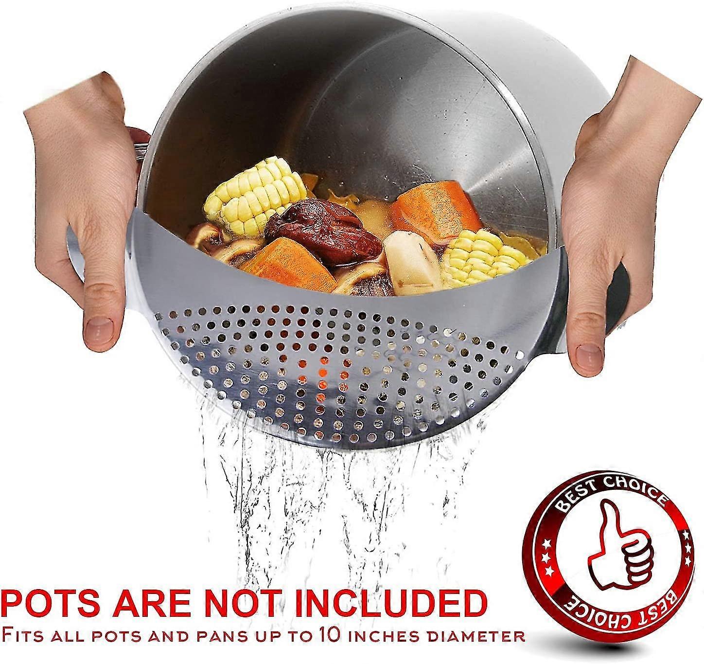 Best Utensils Pan Pot Strainer Stainless Steel Pasta Spaghetti Strainer ...