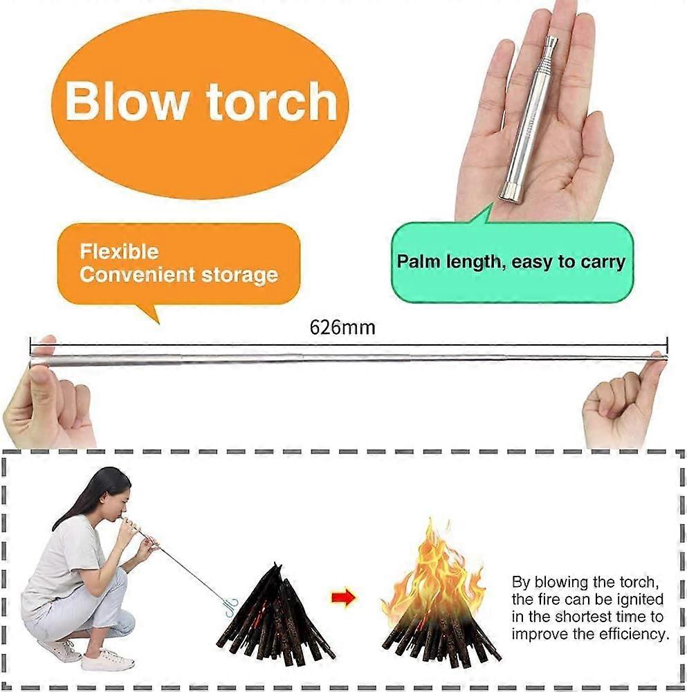 INOX Straw Bellows, Set of 2 Telescopic Blowing Tubes, 13.5*62.5cm ...