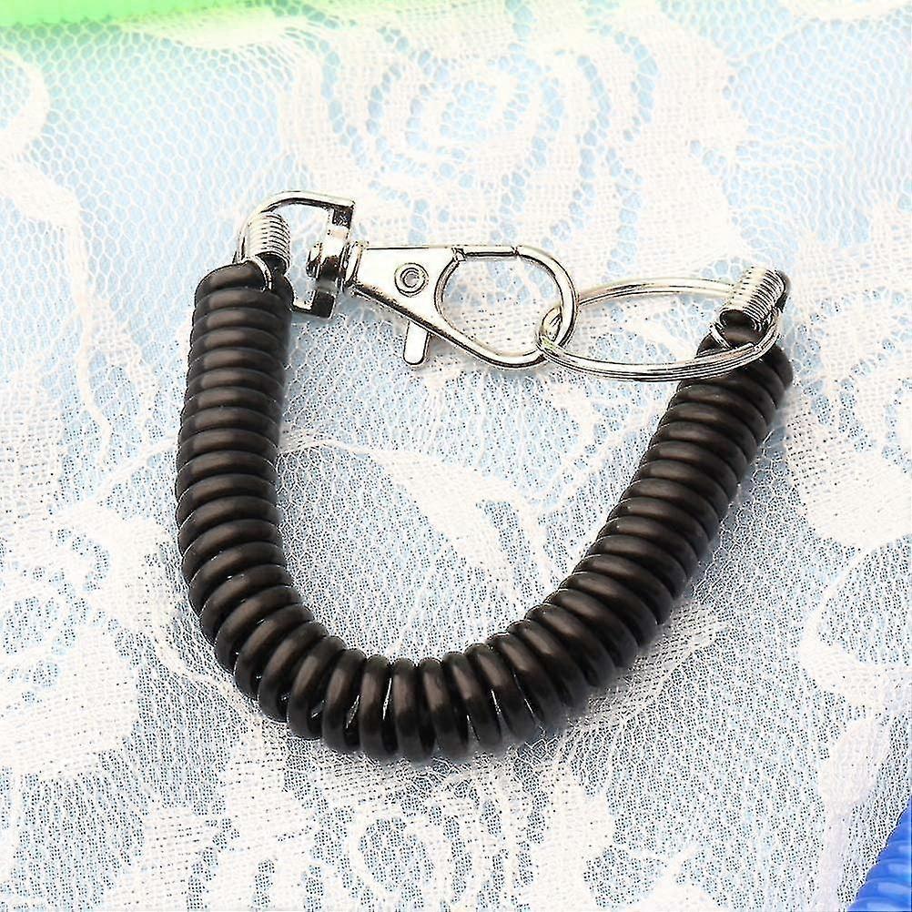 12 Pieces Stretchy Spiral Keyring, Colourful Plastic Keychain Spring ...