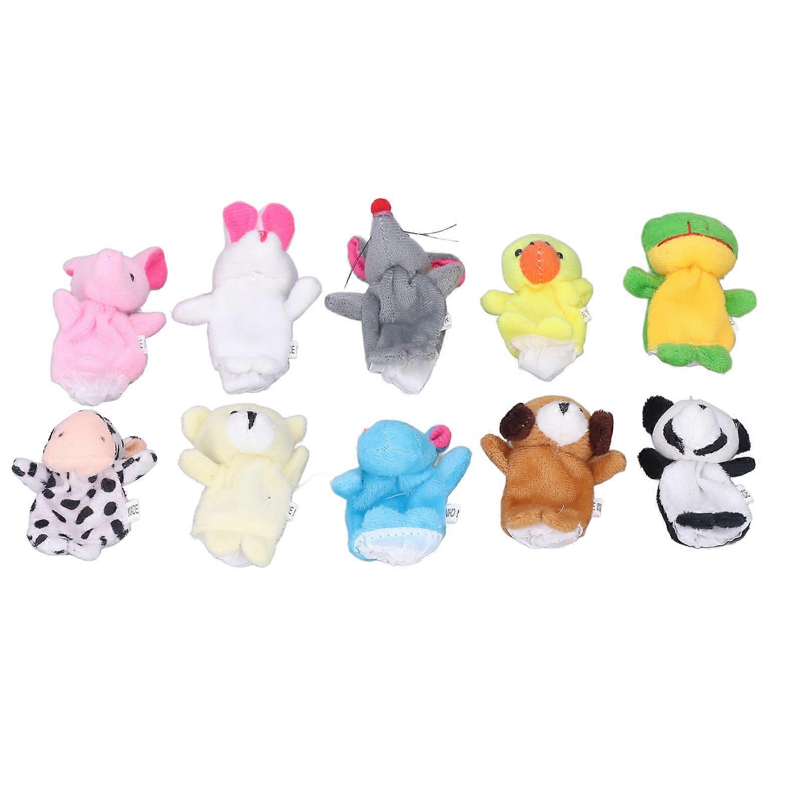 10pcs Finger Puppets Short Plush Cute Cartoon Animal Hand Puppet Glove ...