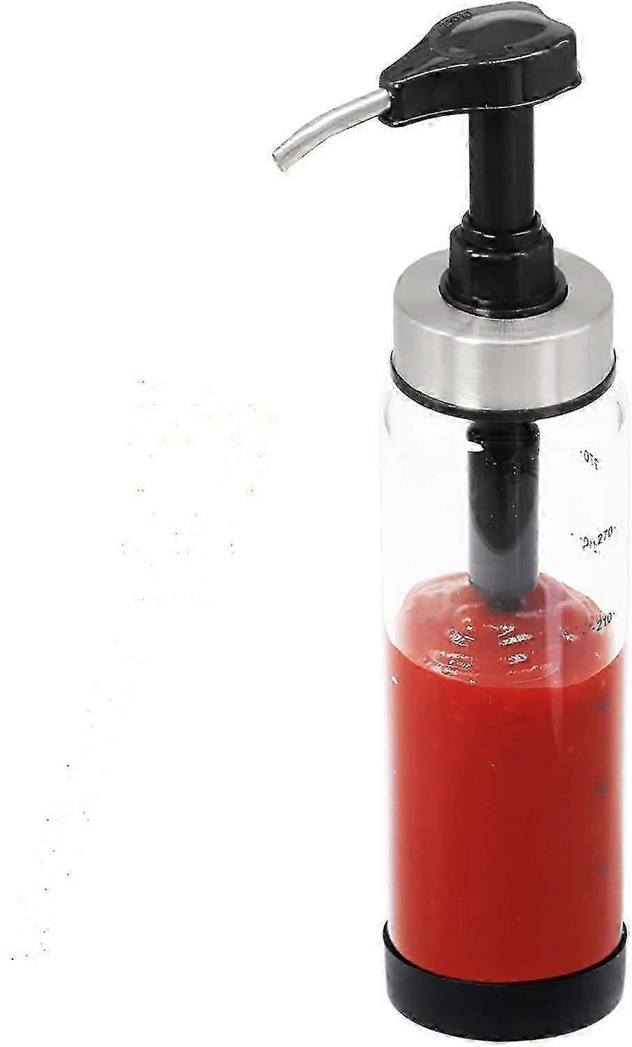 Sauce Dispenser With Glass Bottle Kitchen Utensils Seasoning Bottle For Ketchup, Honey, Syrup ...