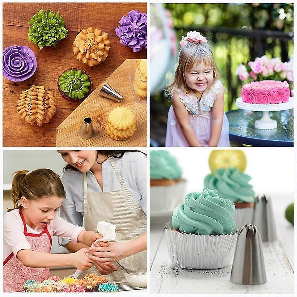 24 Pieces Piping Bags and Nozzles Cake Decorating Kit Frosting Bags and ...