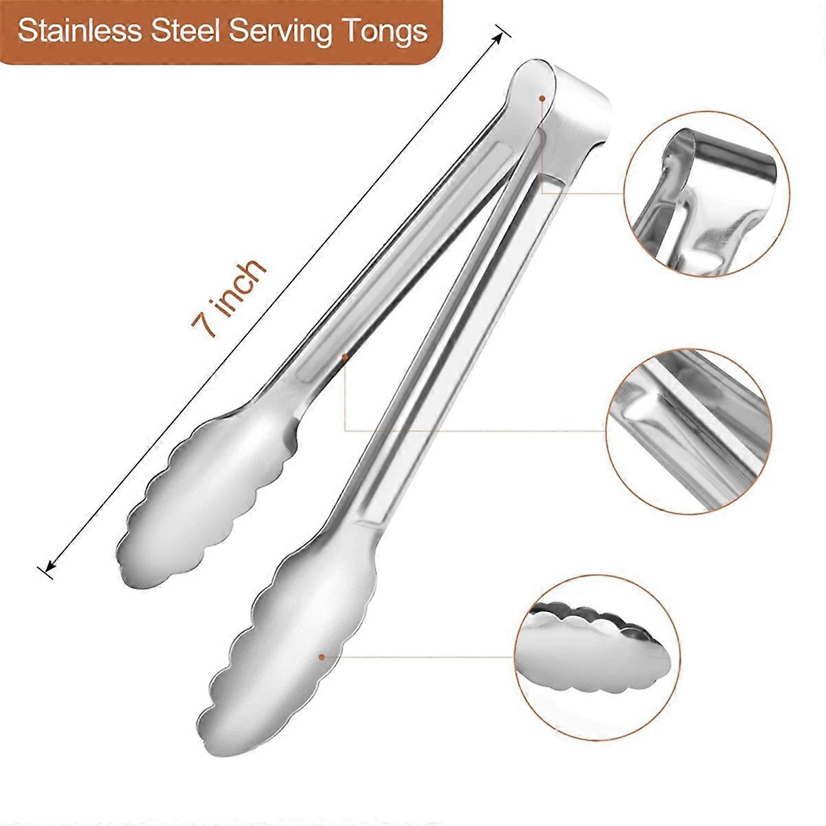 6 Pack Serving Tongs Kitchen Tongs, Buffet Tongs, 304 Stainless Steel ...