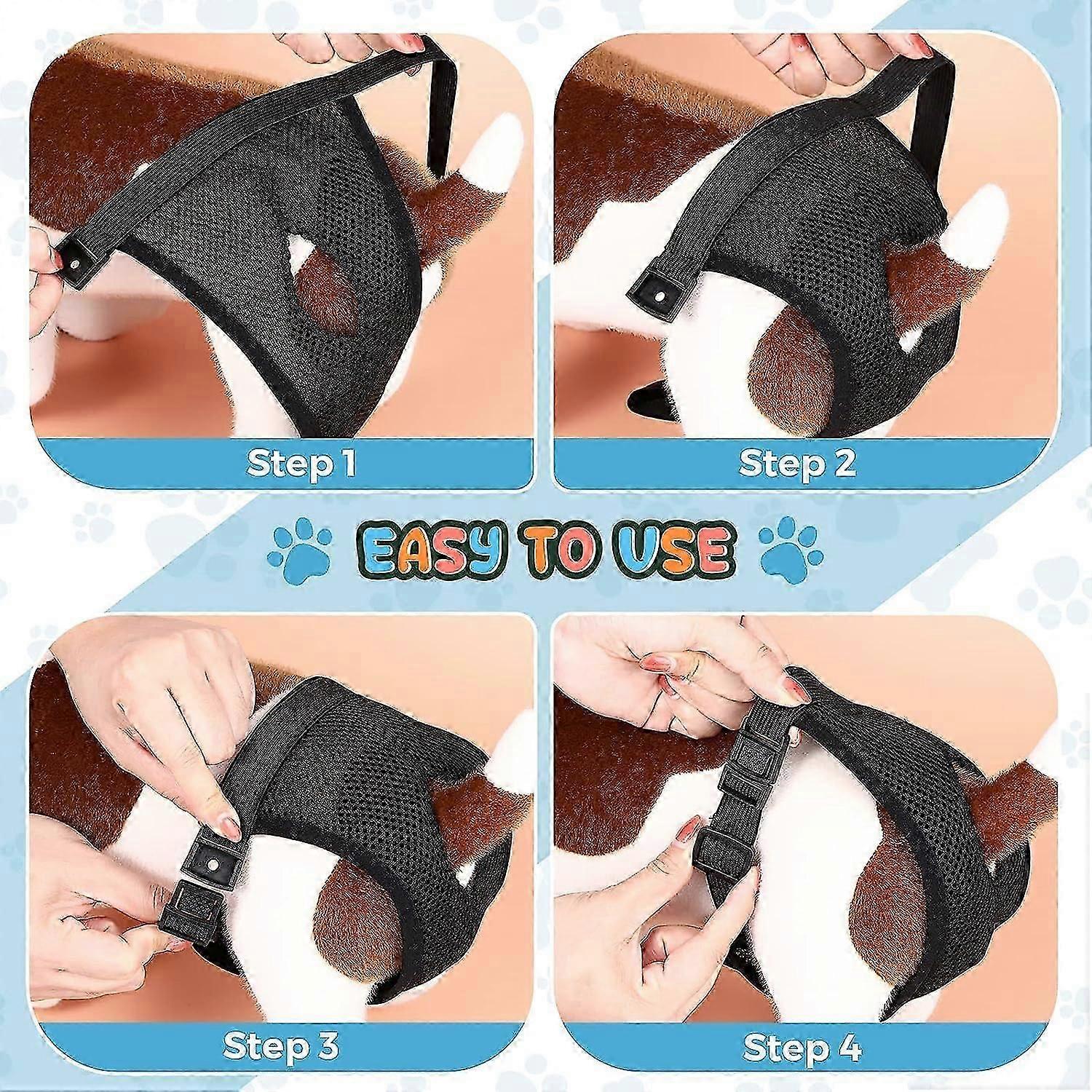 3 Pack Dog Season Pants Dog Nappies with 9 Sanitary Pad Washable ...