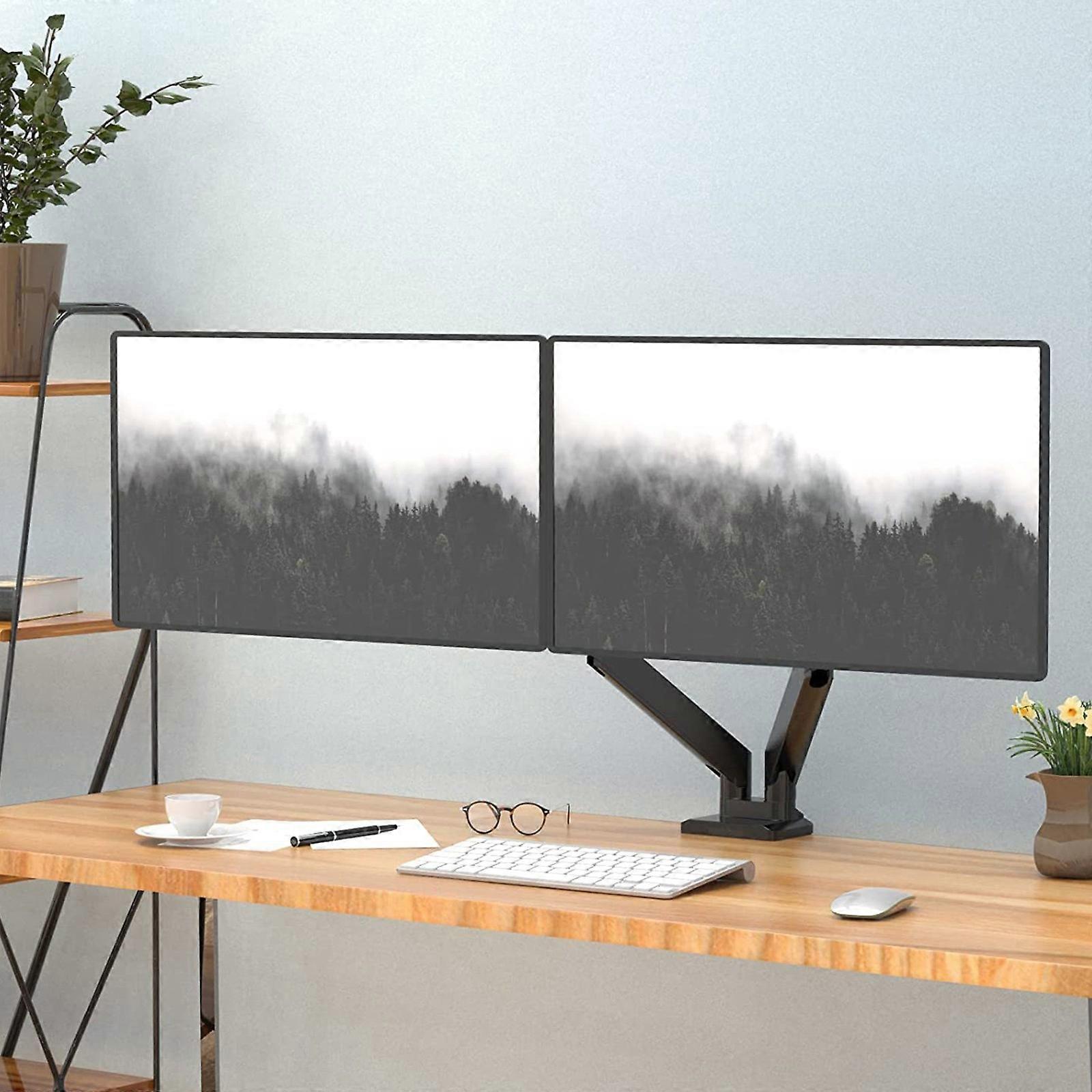 Twin Monitor Stand With Gas Spring Mechanism Ergonomic Height ...