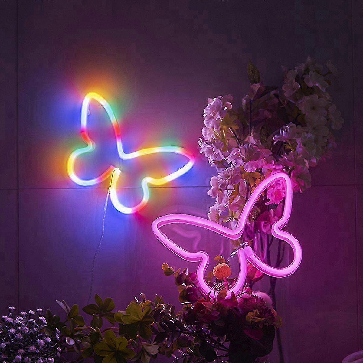Butterfly Neon Wall Sign - LED Light Decor for Home, Gifts & Bedroom ...