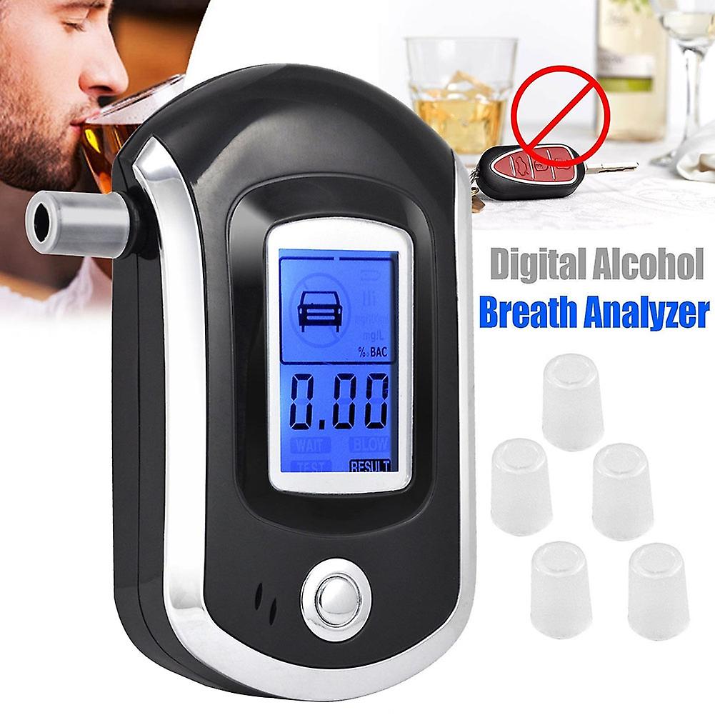 At6000 Alcohol Tester With 10 Mouthpieces Professional Digital Breath ...