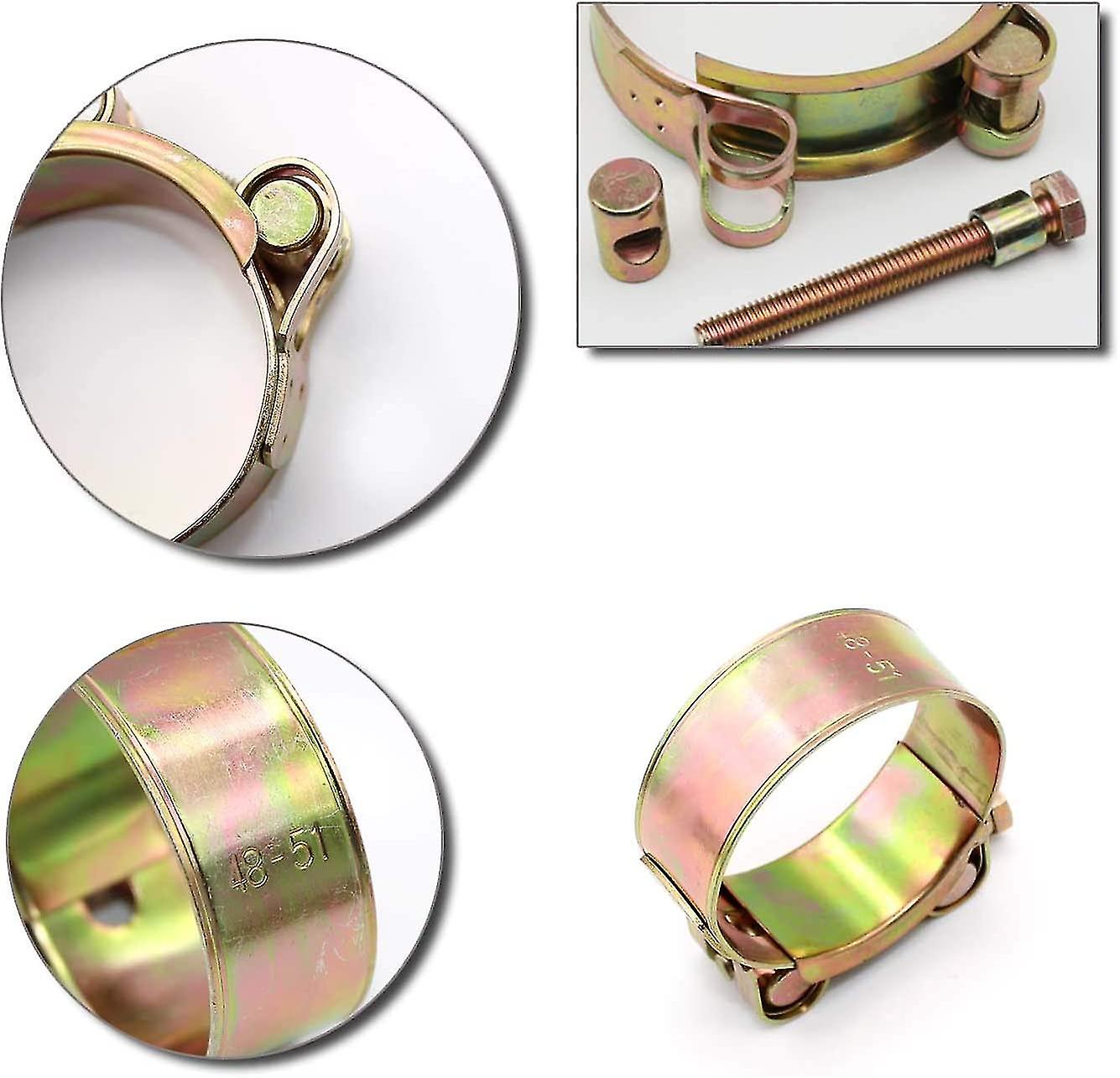 2pcs Stainless Hose Clamps,52-55mm Adjustable For High Pressure,solar ...