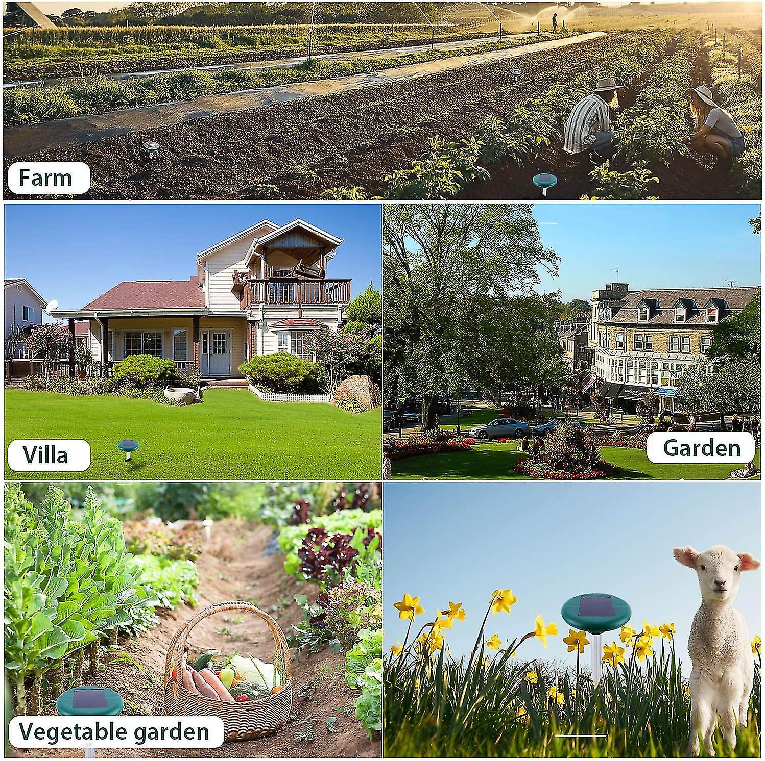 Pack Outdoor Solar Mouse Repeller, Ultrasonic Electronic Waterproof ...