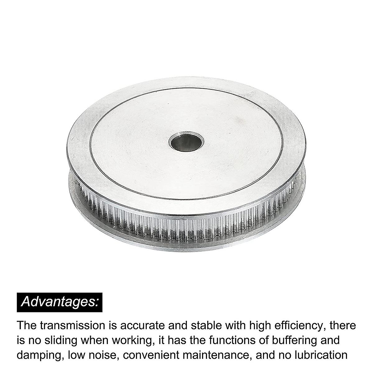 80 Teeth 8mm Bore Timing Pulley, Aluminium Synchronous Wheel Silver ...