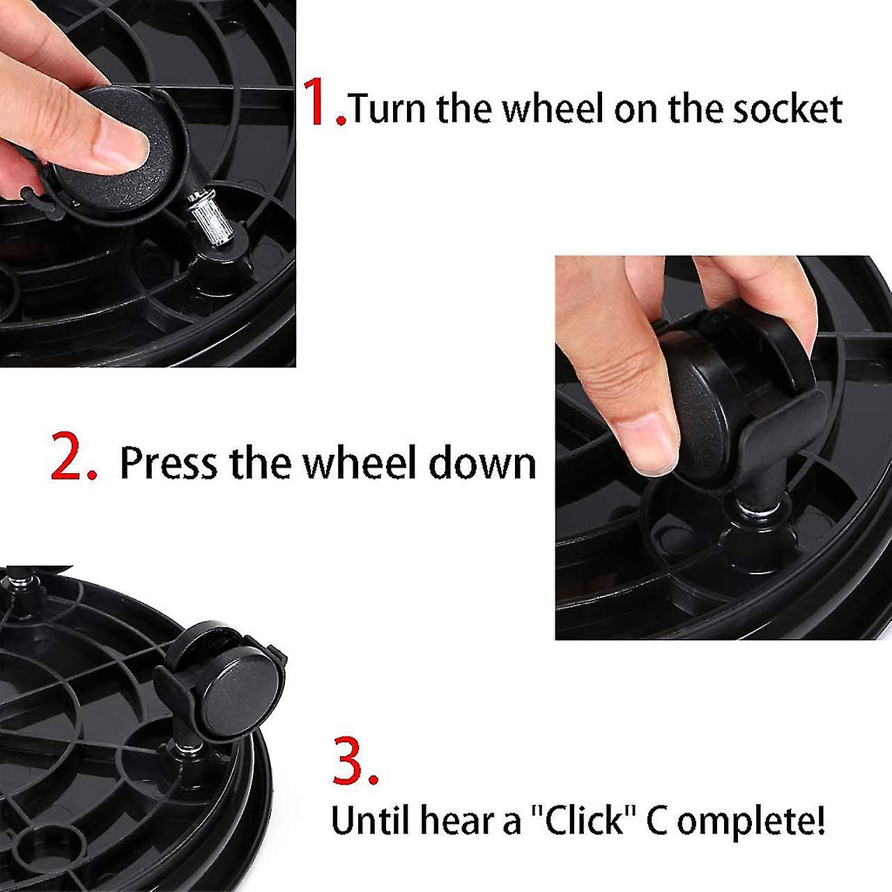 2-pack växtvagn, rund krukväxthållare med hjul, kraftig ...