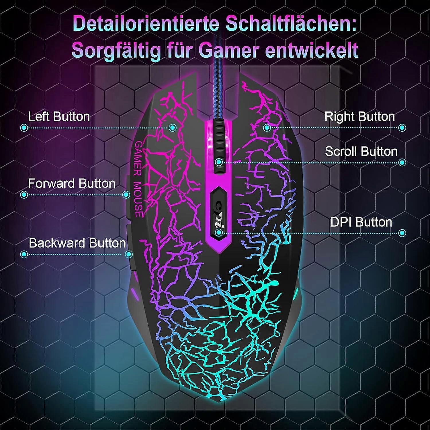 PC Mouse with Cable, Optical USB Gaming Mouse for Desktop/Laptop, 1200 ...