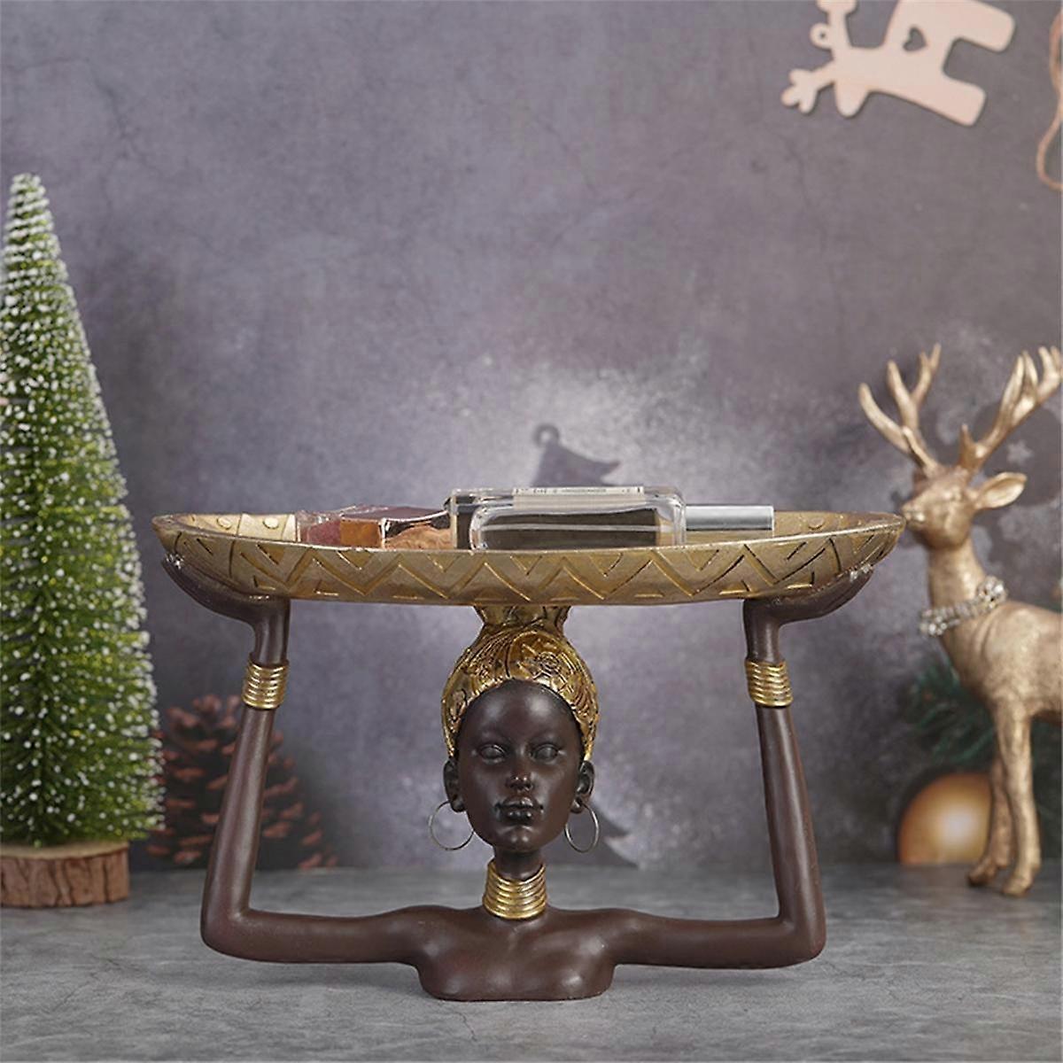 Lady Statue Tray African Table Centerpieces Resin Ornament Sculpture ...