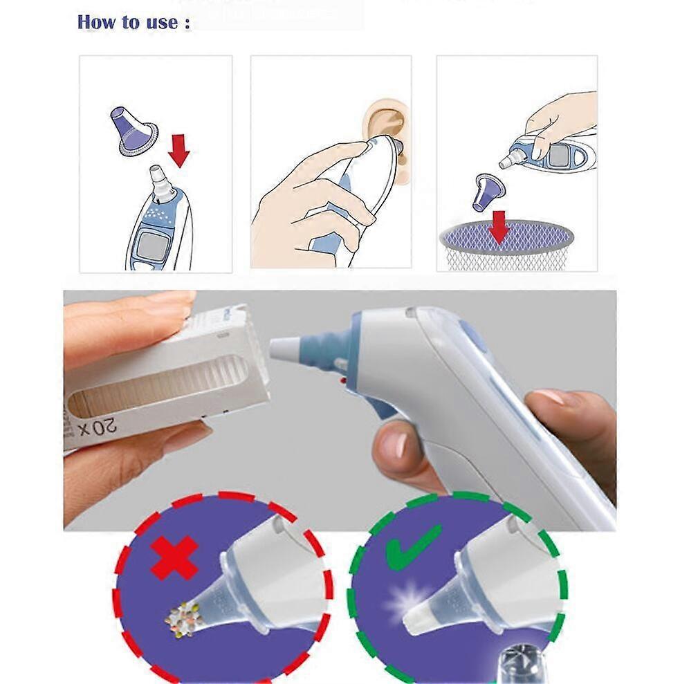 200pcs Ear Tips for Braun Thermometer, Replacement Probe Filter Covers ...