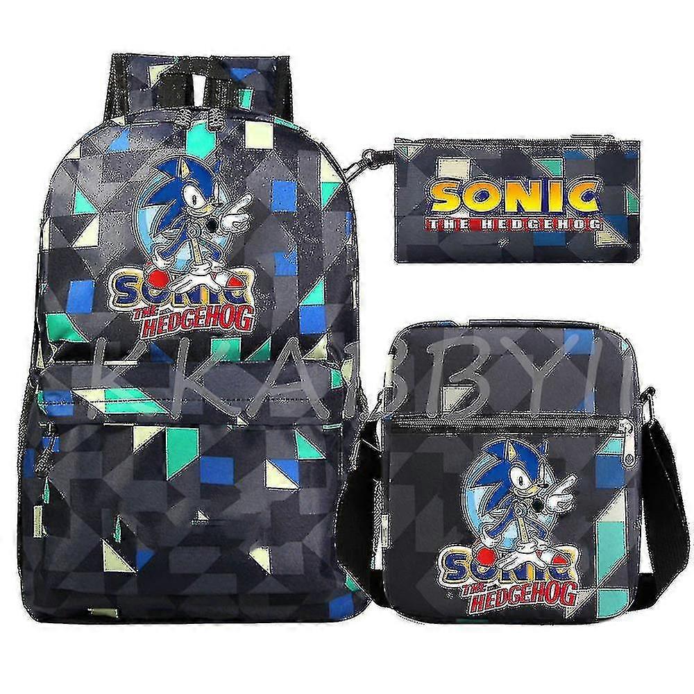 Sonic Bag Kids Backpacks 3pcs Backpacks Bags For Boys Girls-r | Fruugo UK