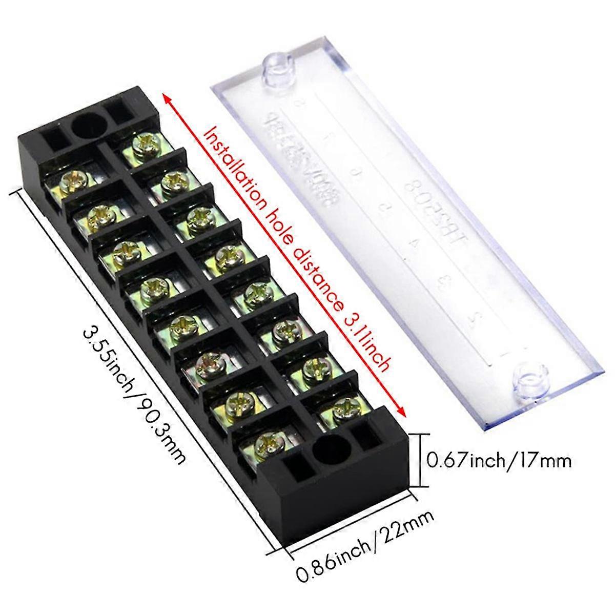 4 Pc 8P Terminal Block, 4 Pc 8P Shorting Bar, TB1505 Flame Retardant ...