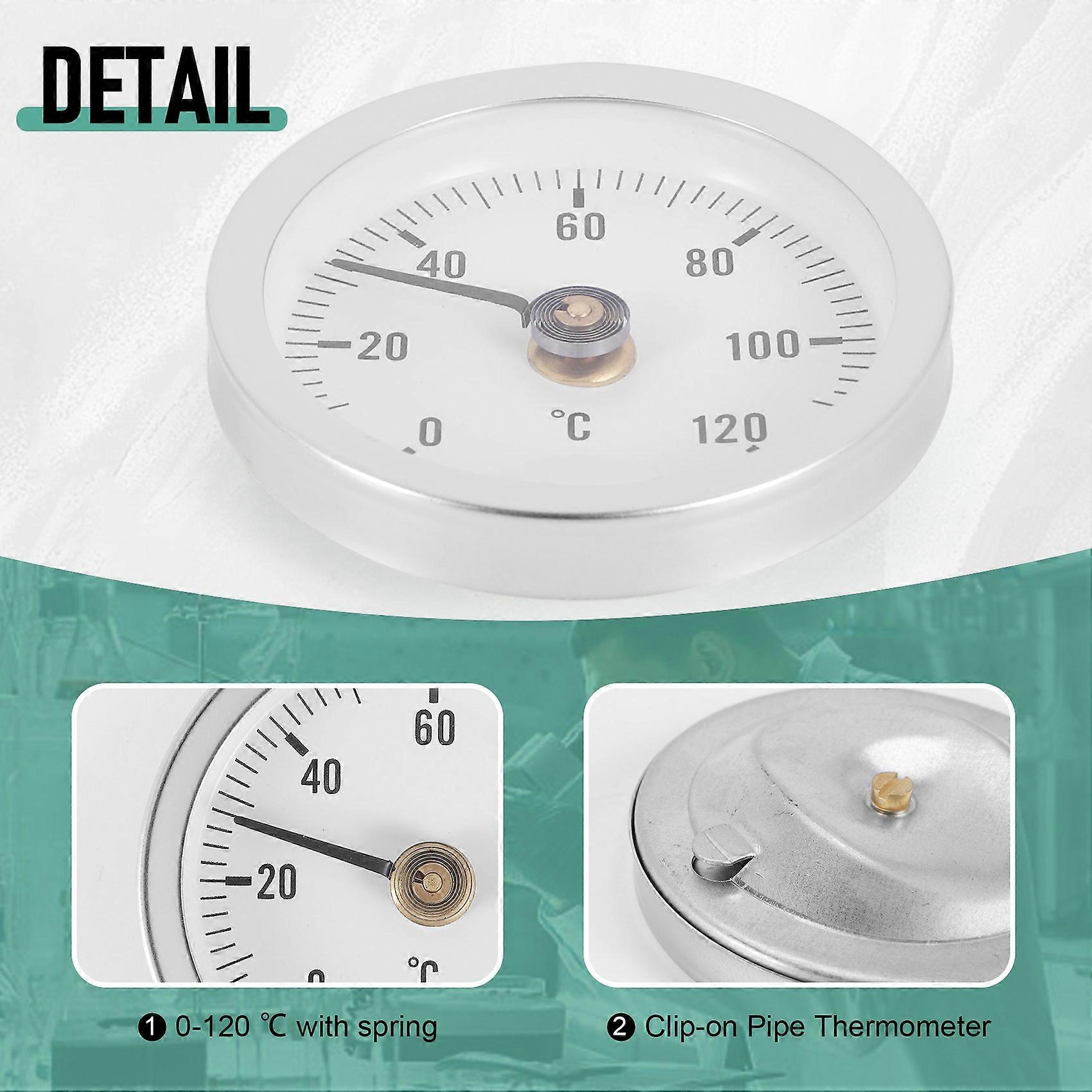 63mm Pipe Clip-on Dial Thermometer Temperature Round Plate Gauge with ...