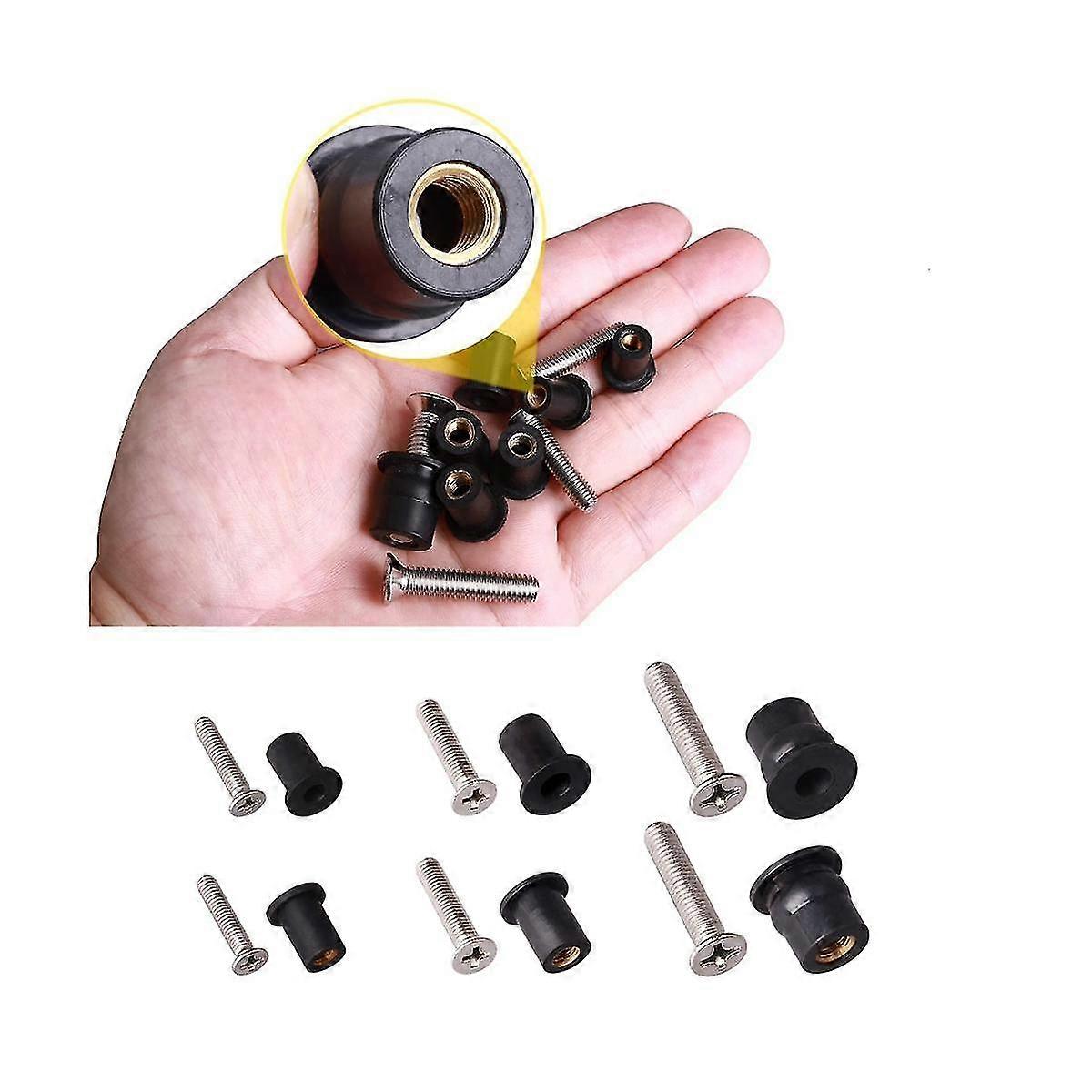 36 Pairs /m5/m6 Neoprene Well Nuts With Stainless Steel Screw Rubber ...