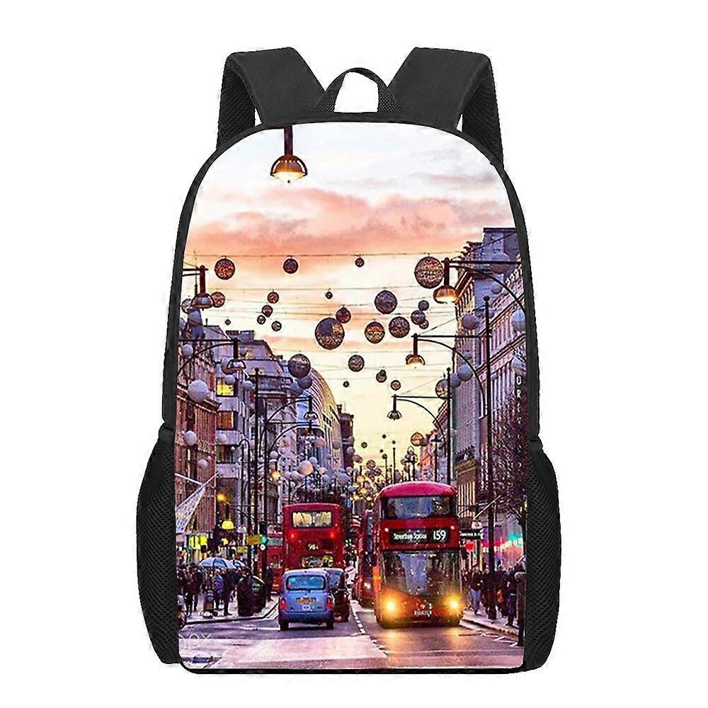 Cartoon England I Love London School Bag for Teenager Boys Girls Large ...