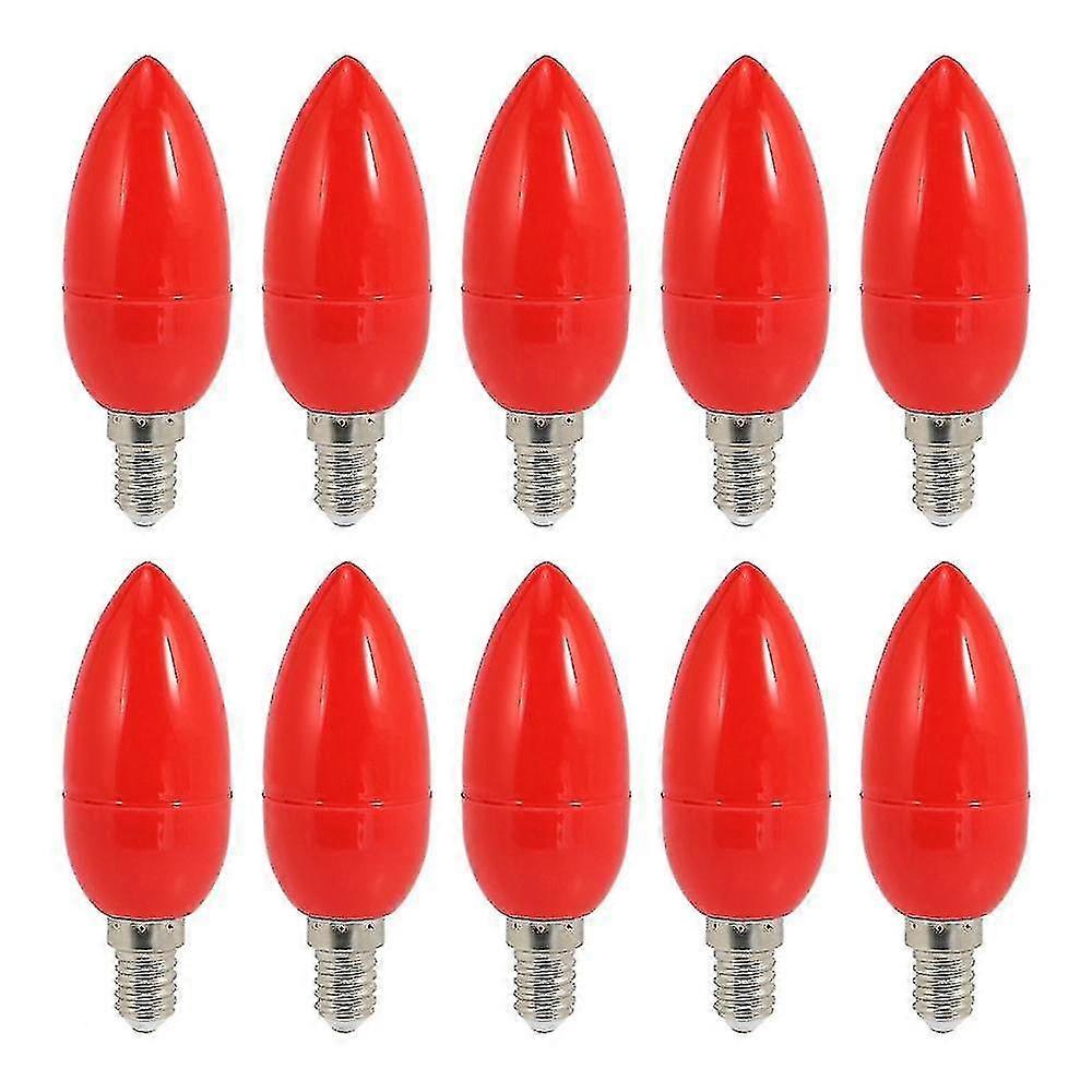 10x Led Candle Light Candle Light Bulbs Red Fortune Lamp God Lights ...