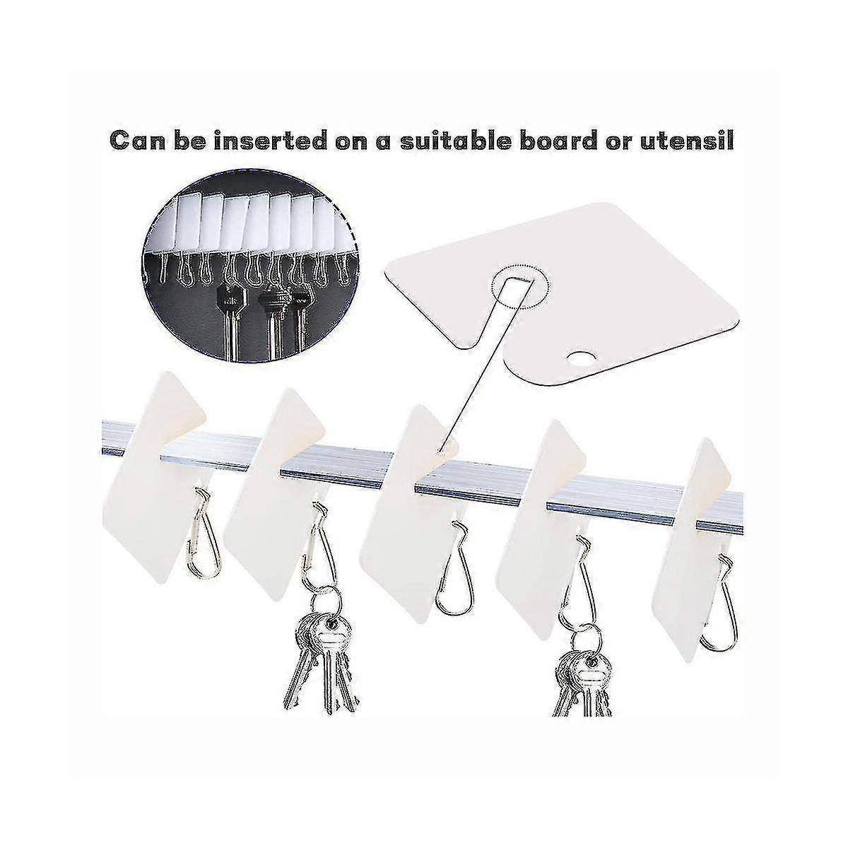 100 Pcs Key Tags White Plastic Hanging Tags With Metal Snap Hooks, Tags ...