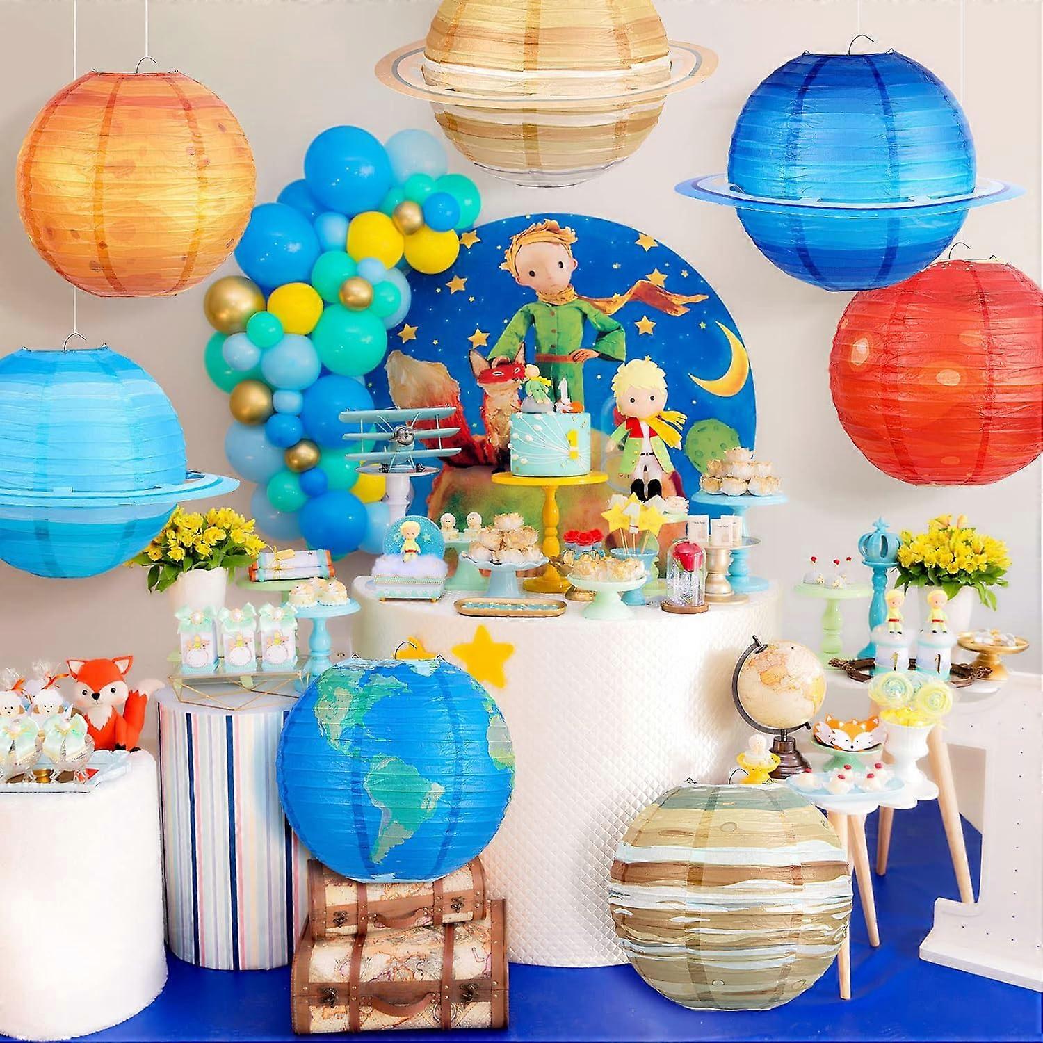 8 Pack Space Paper Lantern Planet Lantern Space Lantern Hanging Planet ...
