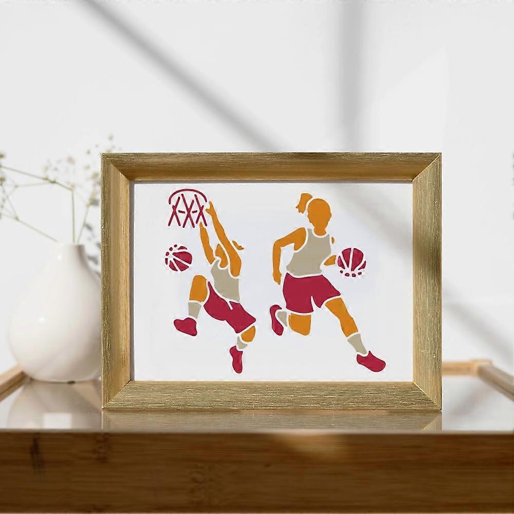 6 Styles Women Basketball Player Stencils 11.78.3inch Large Basketball ...