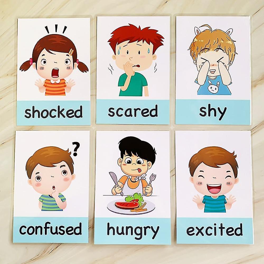Educational Flash Cards Emotion Learning Card English Emotion Flash ...