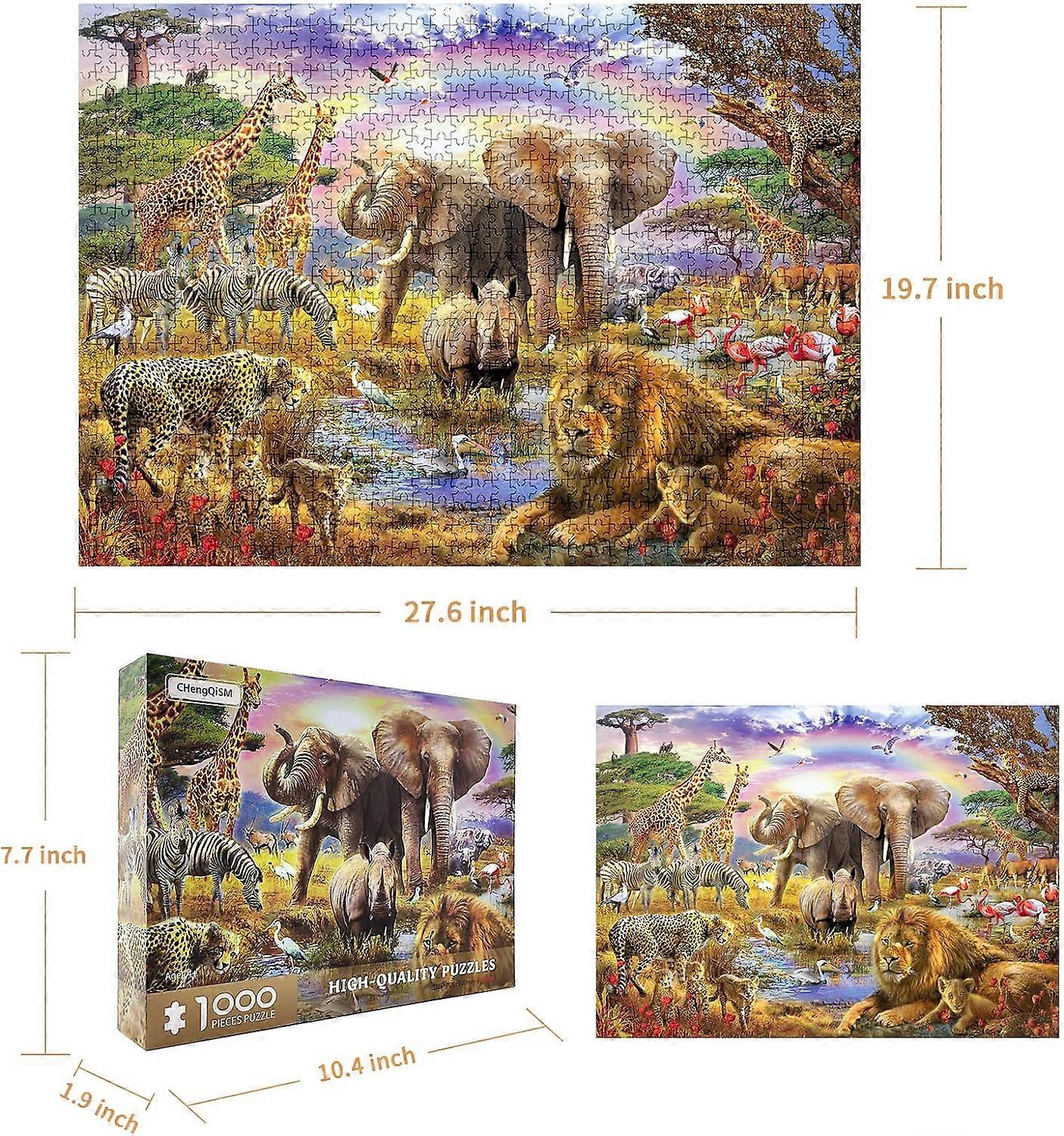 Jigsaw Puzzles 1000 Pieces African Animal Puzzles Animal World Jigsaw ...