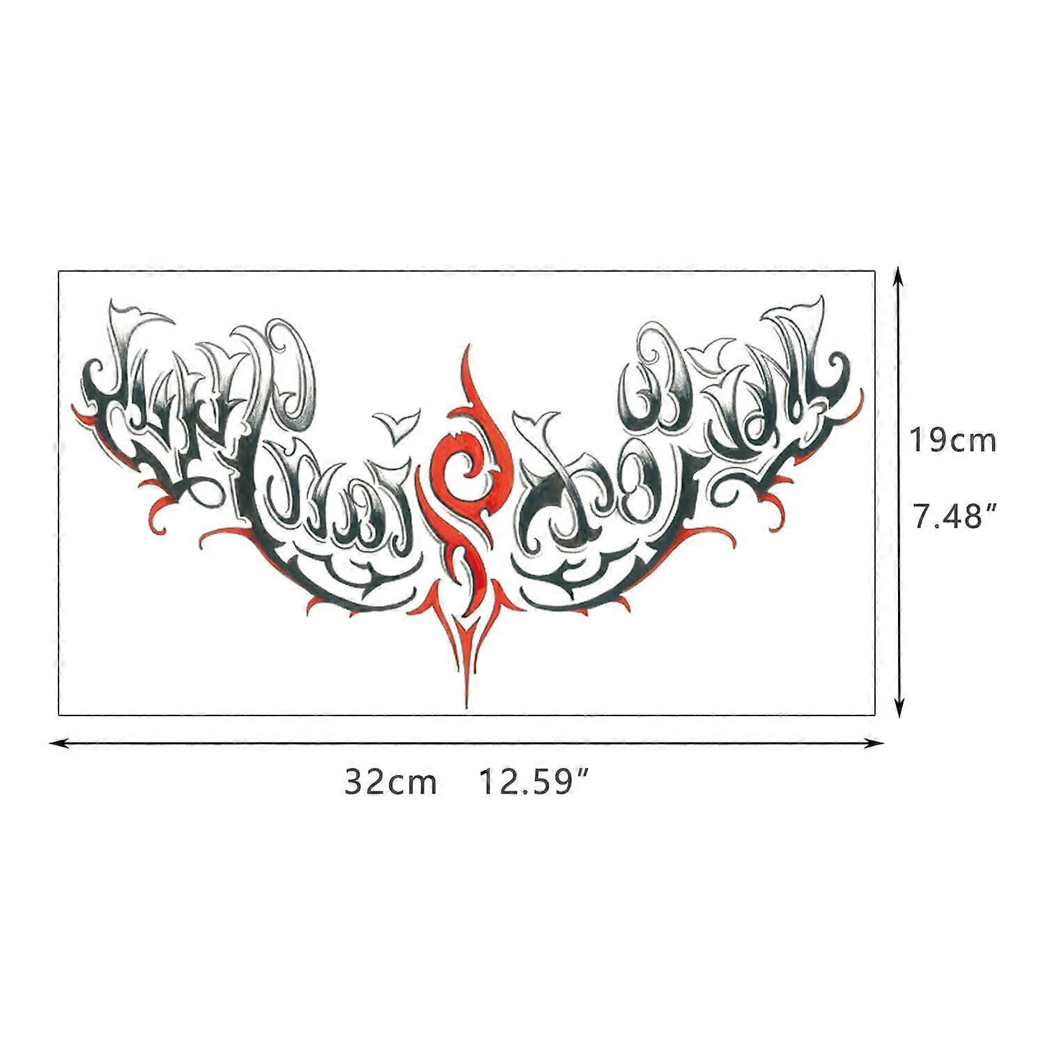 Words Temporary Tattoo for Adults, 6-Pack Large Realistic Back Chest ...