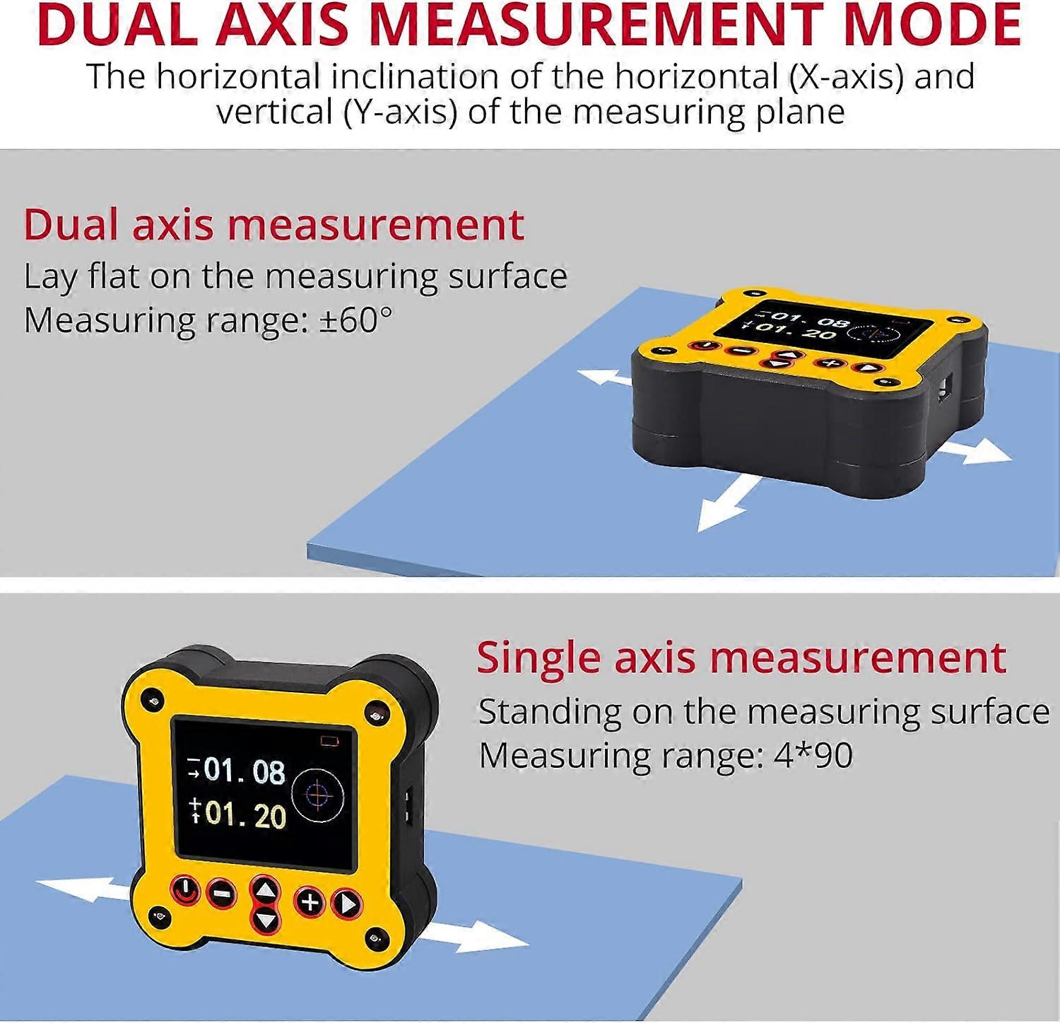 Dual-Axis Digital Inclinometer Dual-Axis Protractor 60 Electronic Level ...
