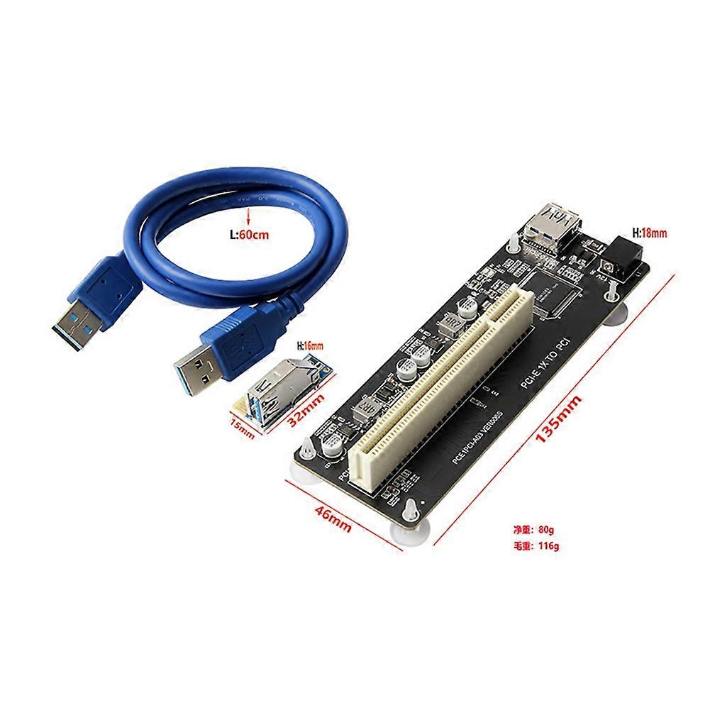 PCIE PCI-E PCI X1 to PCI Riser Card Bus Card High Efficiency Adapter ...
