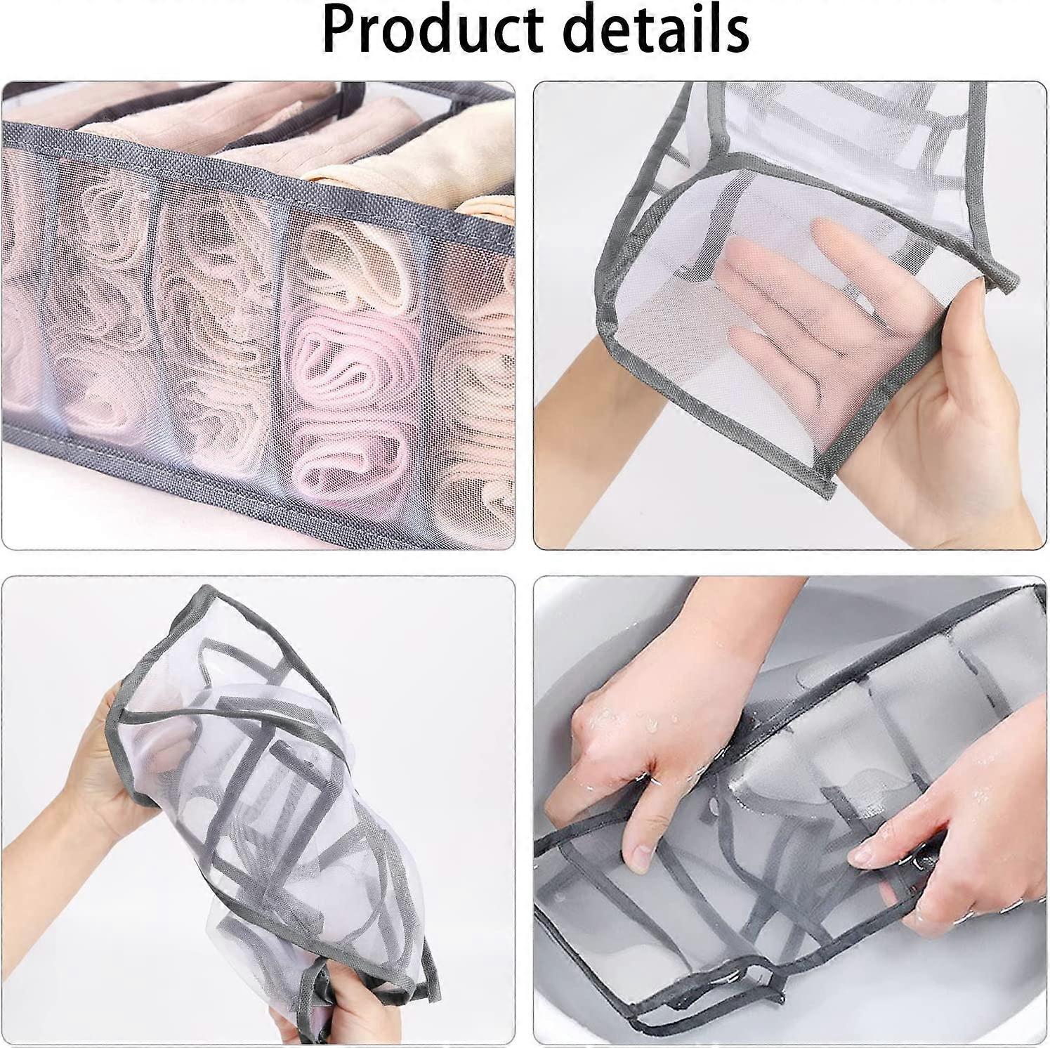 6 Underwear Drawer Organizer Foldable Sock Bra Drawer Divider, Washable ...