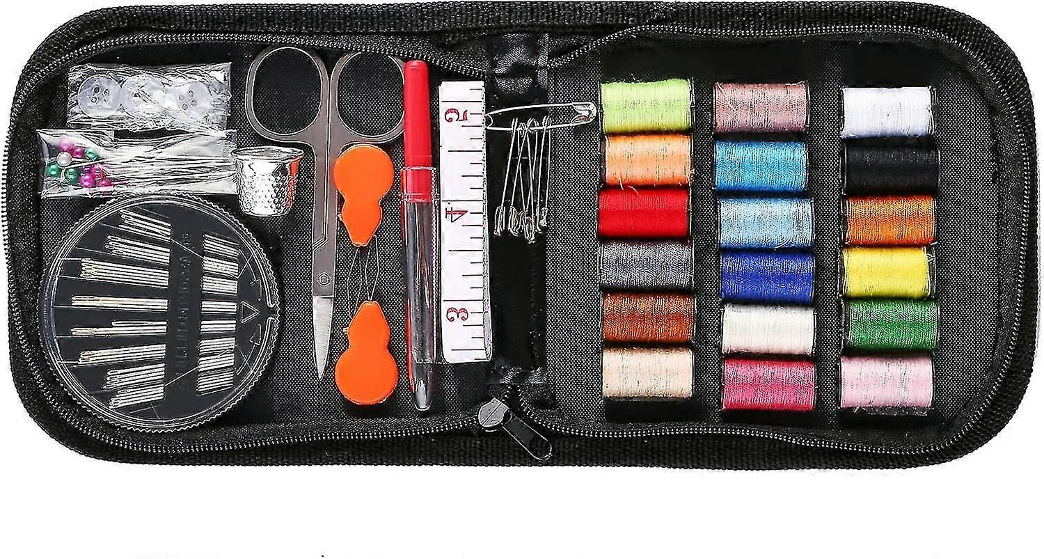 Travel Sewing Kit with over 70 DIY advanced sewing supplies, featuring ...