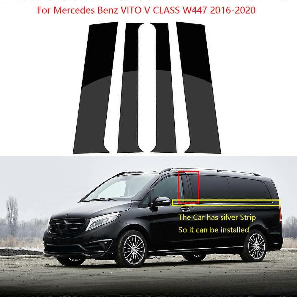 4Pcs Car Door Central Window Middle PC Pillar Stickers For Mercedes ...