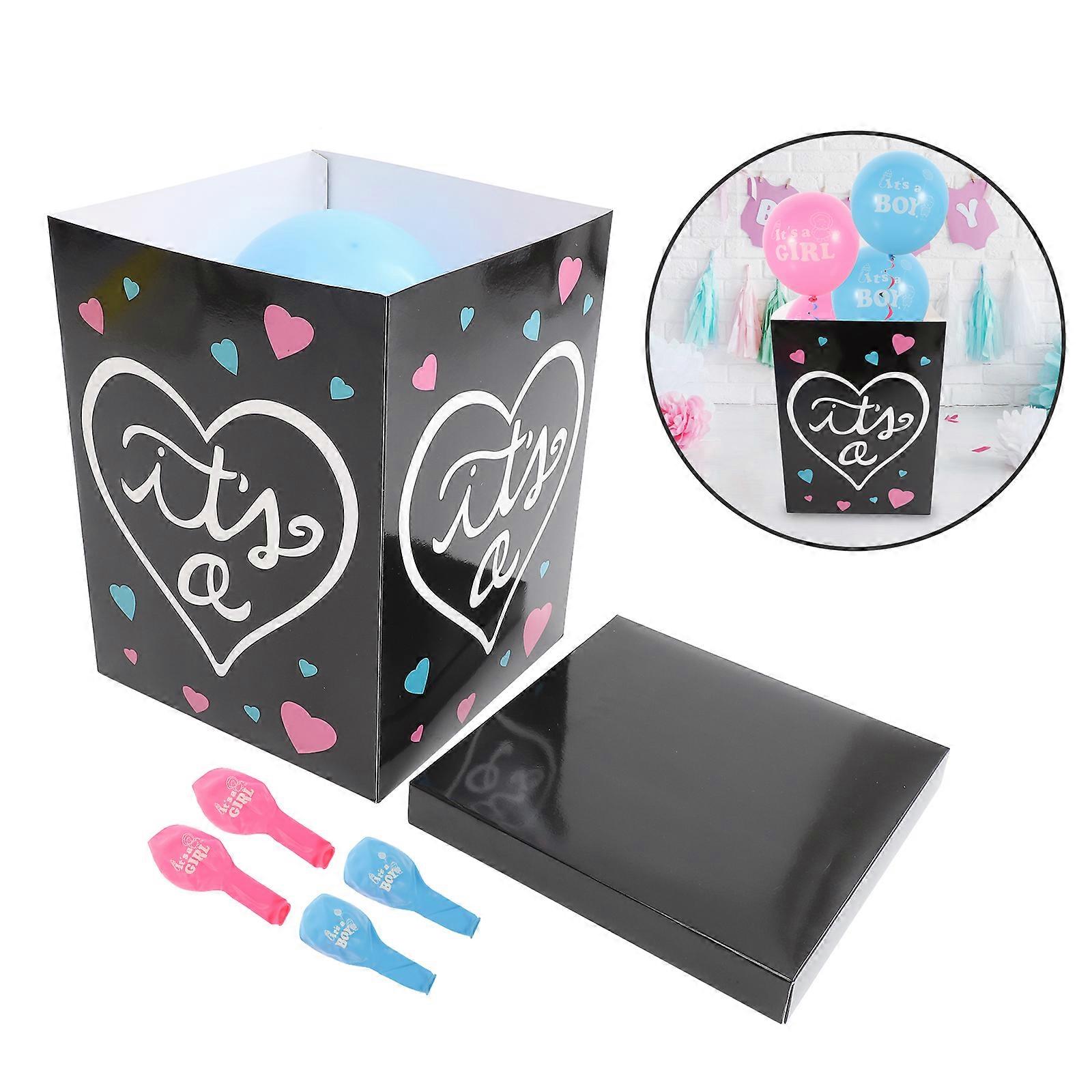 1 Set of Gender Reveal Party Box Gender Reveal Balloons Box Paper ...