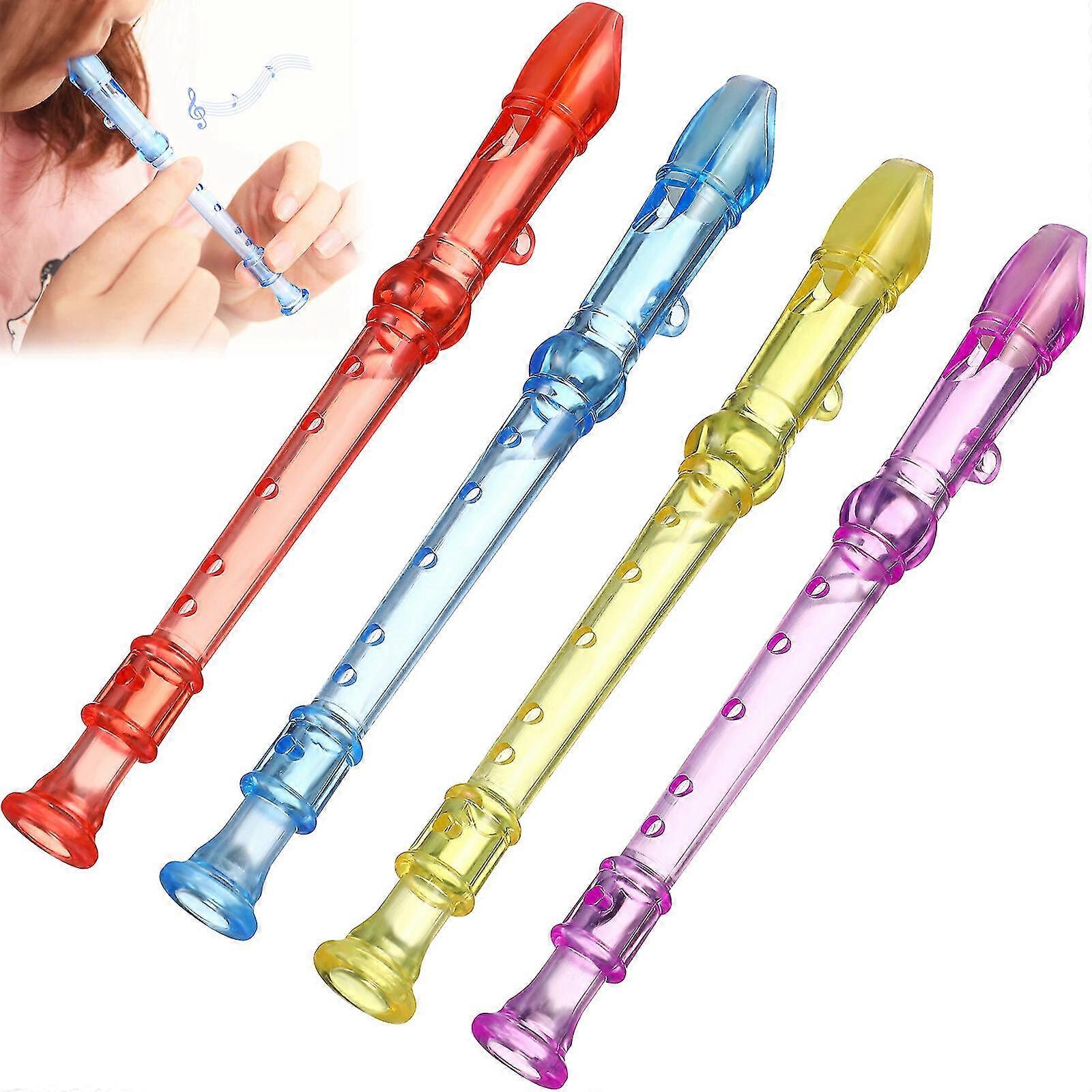 12 Pcs Soprano Recorder Instruments Transparent Flutes Musical ...